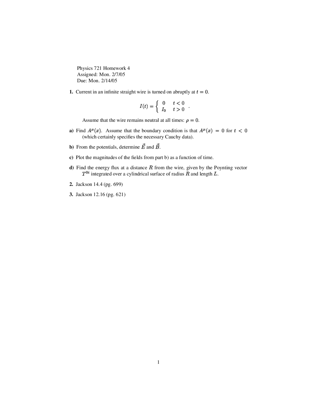 Homework 5 Questions Theoretical Physics And Electrodynamics