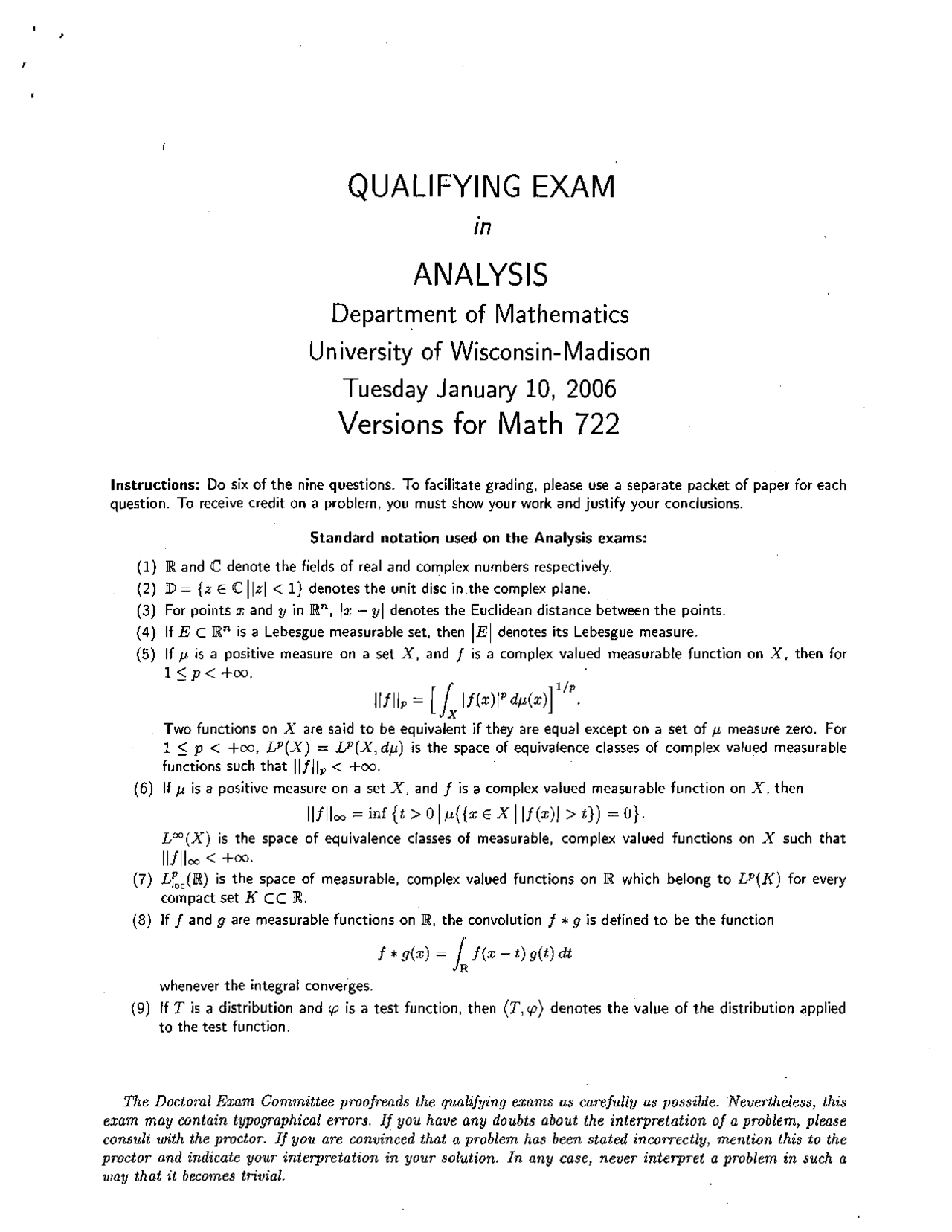 9 Unsolved Problems On Complex Analysis Math 722 Docsity
