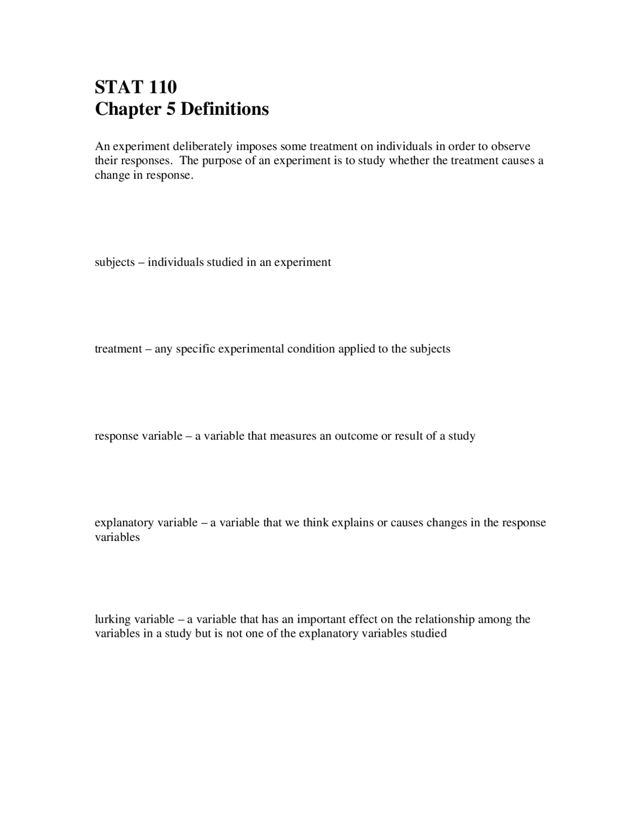 Introduction To Statistical Reasoning Chapter 5 Definition Stat 110