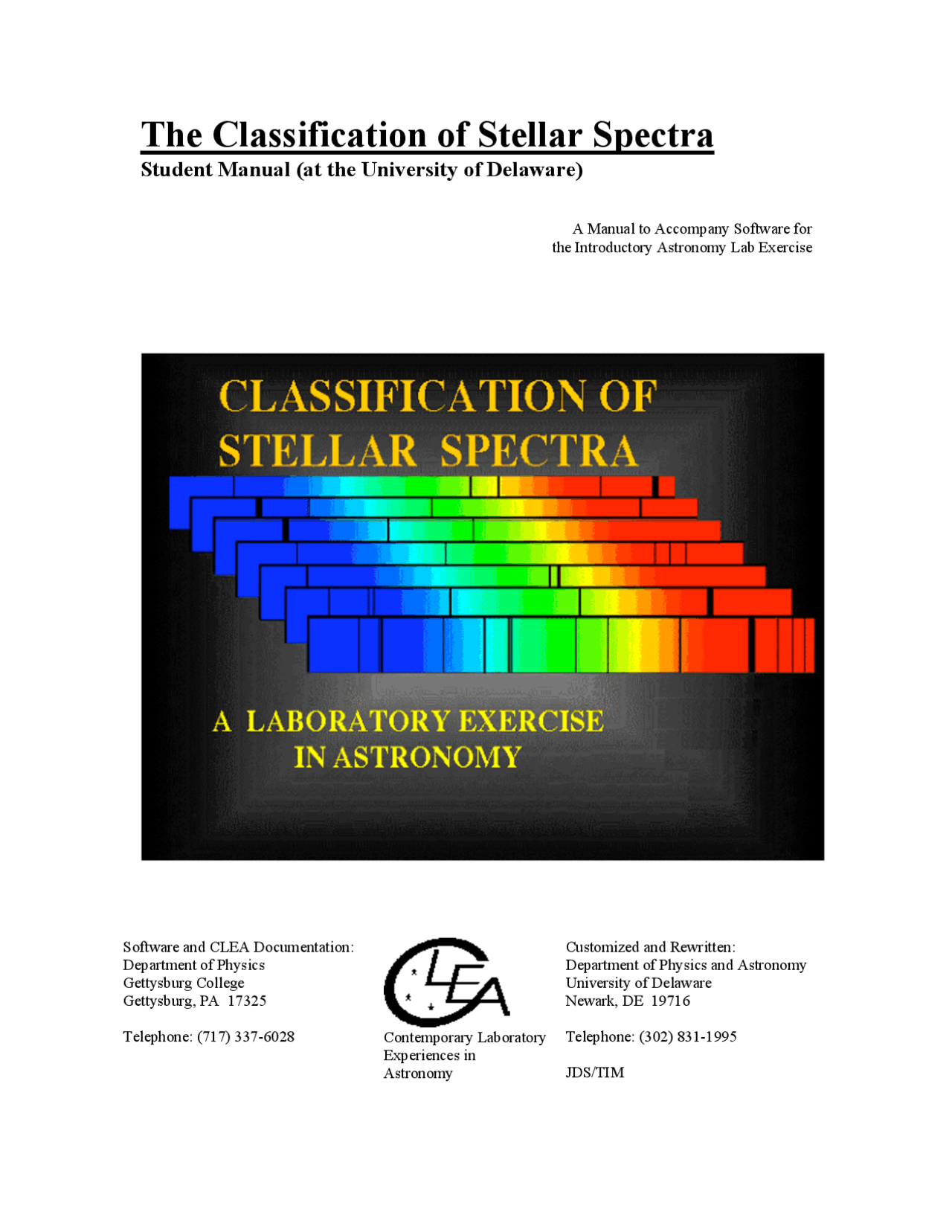 The Classification of Stellar Spectra - Lab Manual | PHYS 133 - Docsity