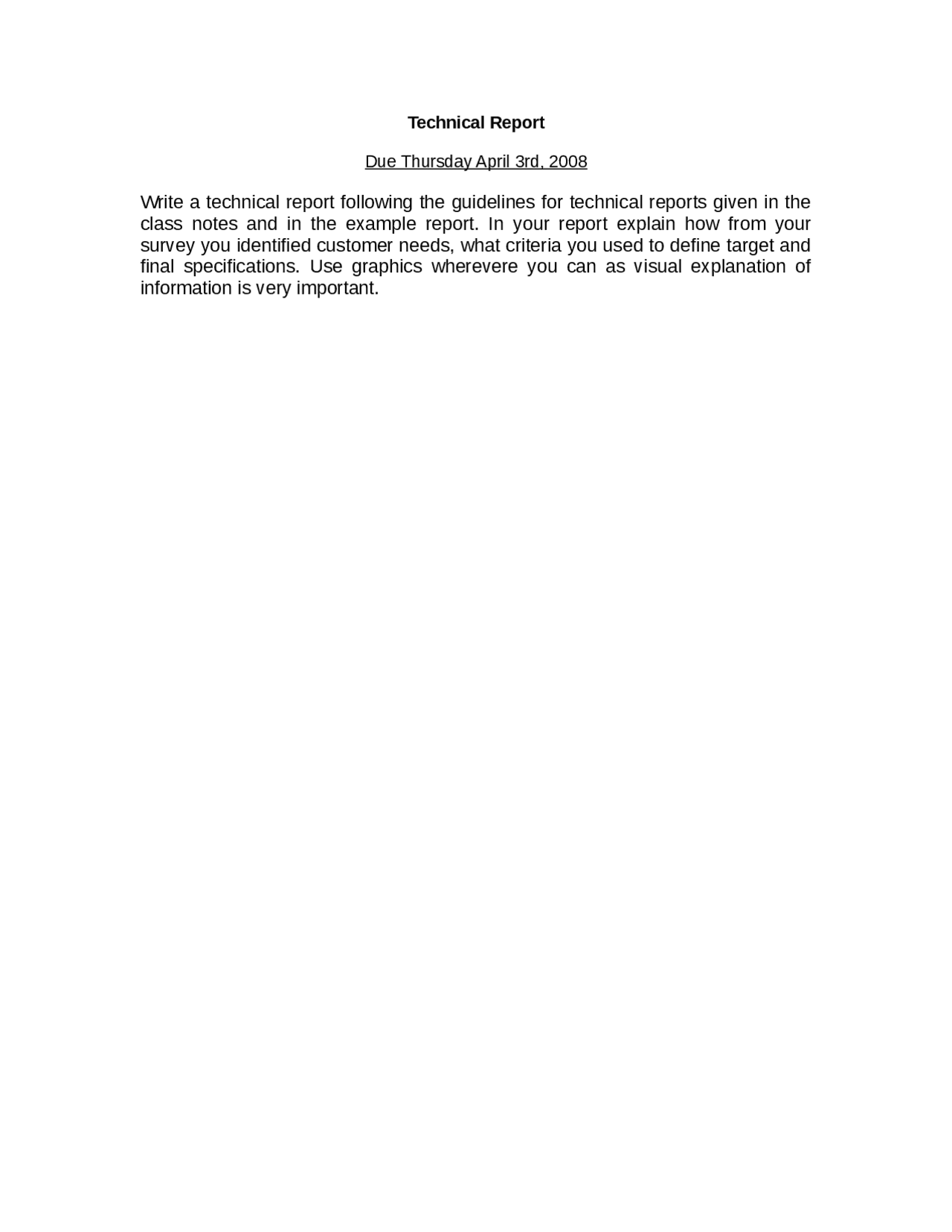 Technical Report Assignment Introduction To Engineering Design Eee