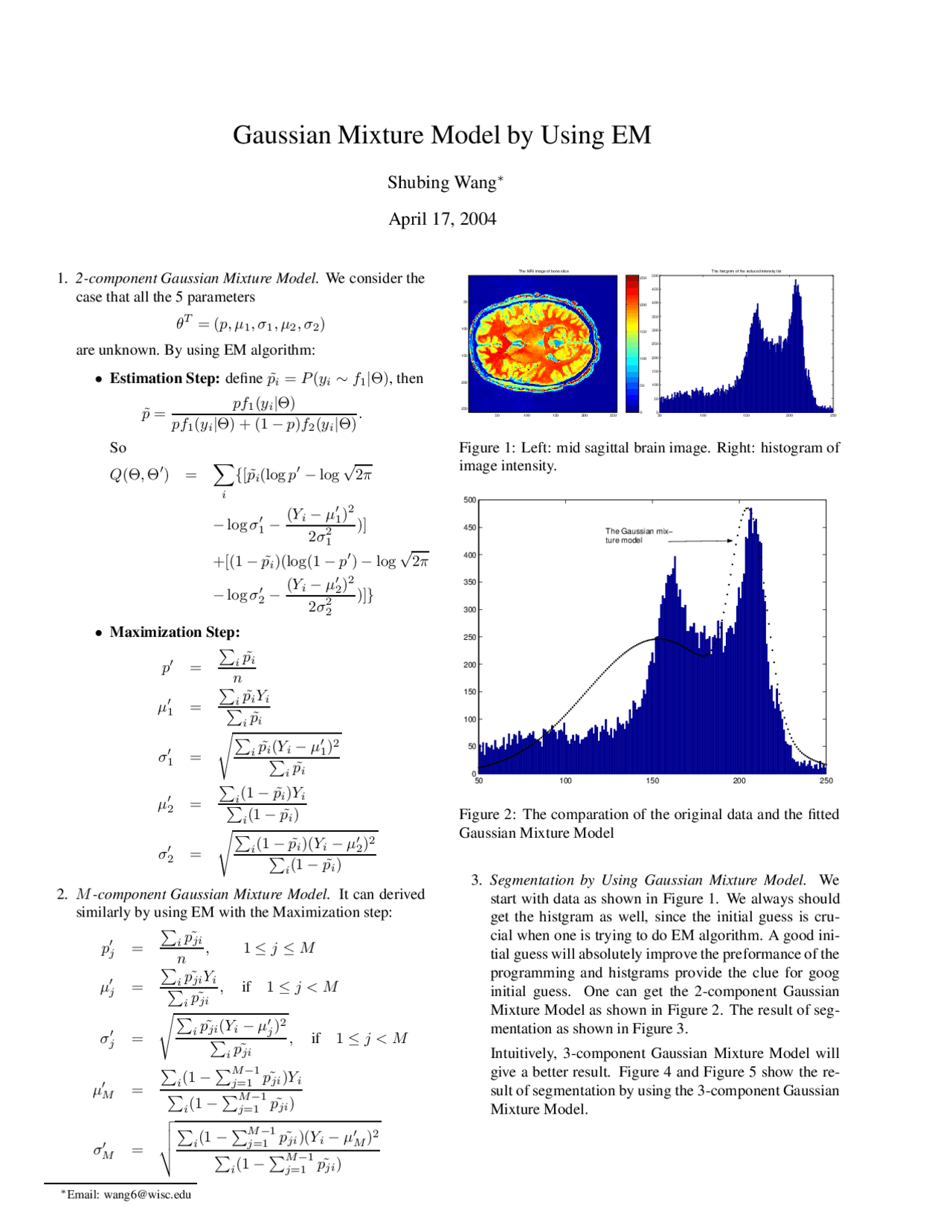 Notes on Gaussian Mixture Model by Using EM - Seminar | STAT 992 - Docsity