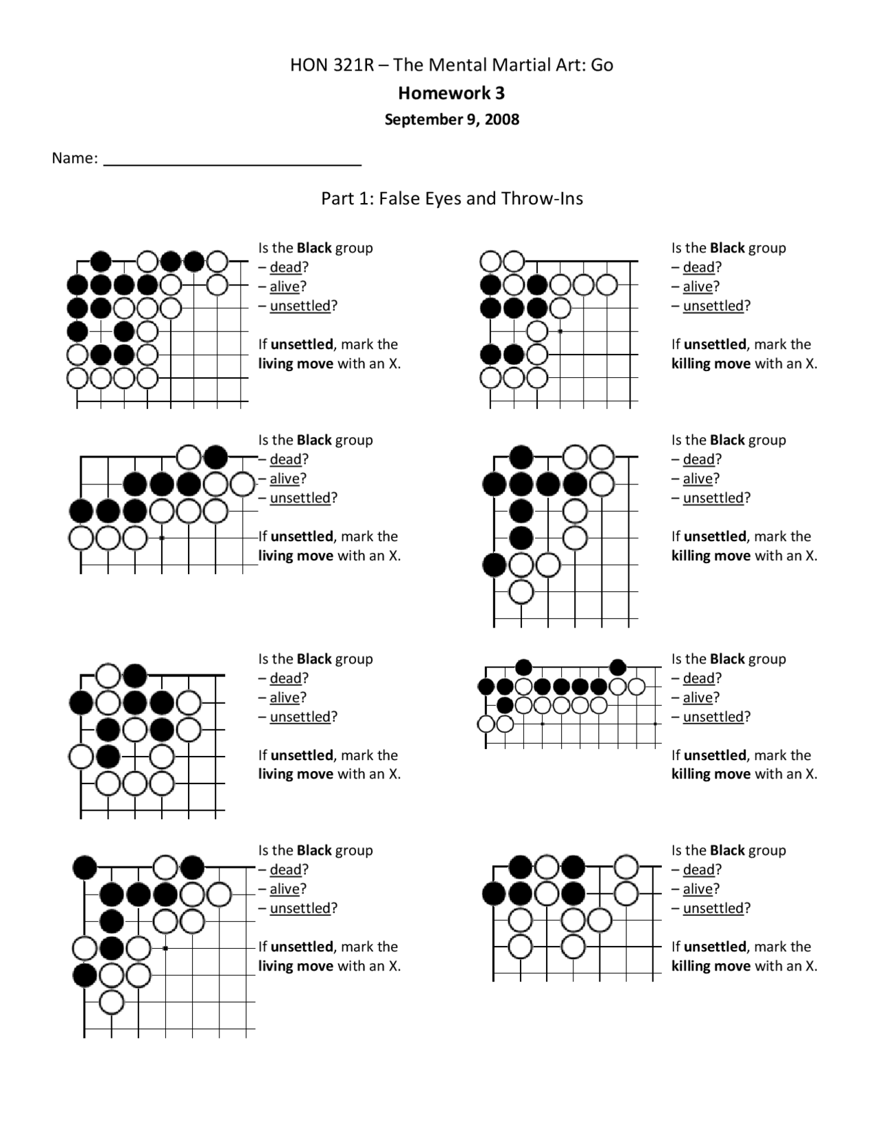Go Strategies: Homework 3 - The Mental Martial Art | Assignments School ...