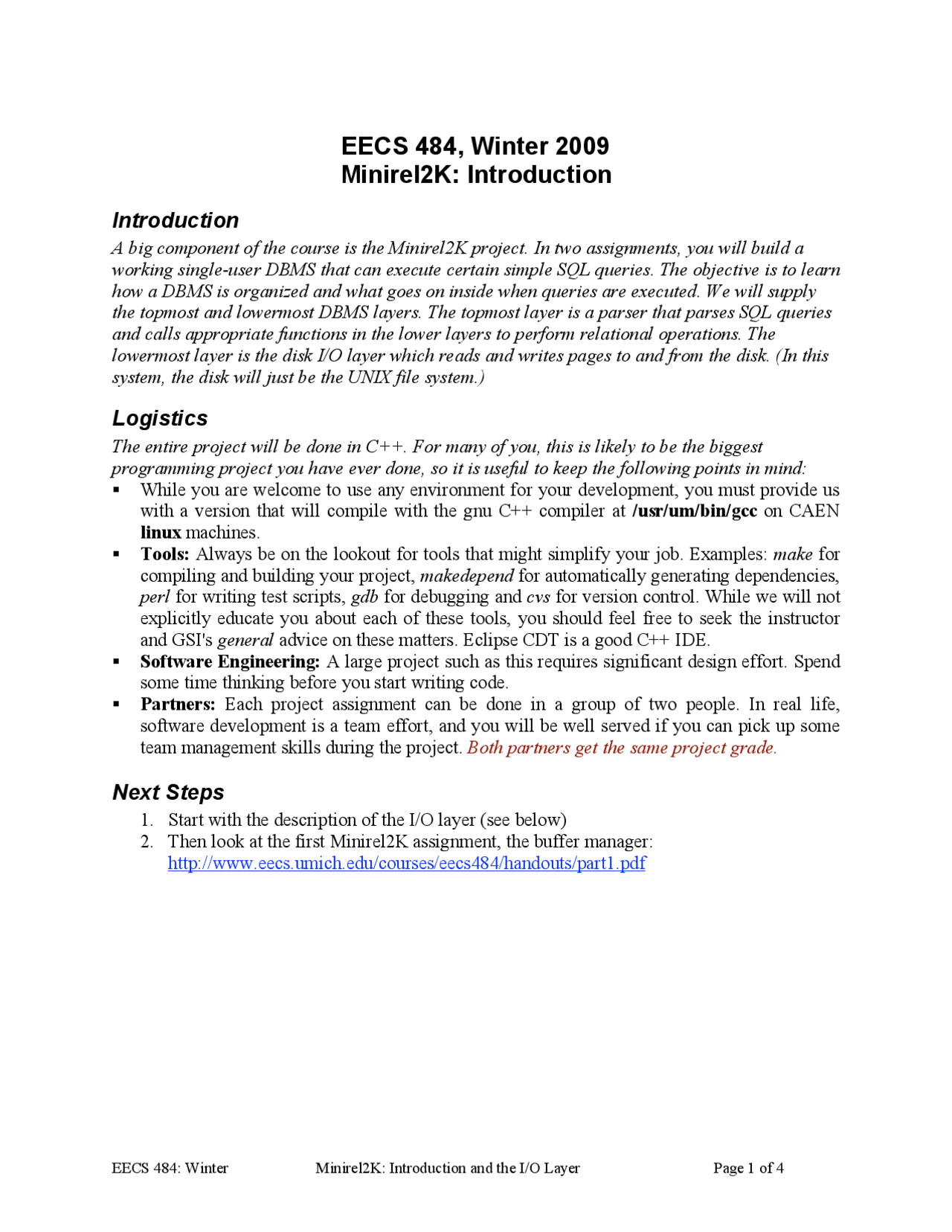 Project On Introduction To Logistics Eecs 484 Docsity