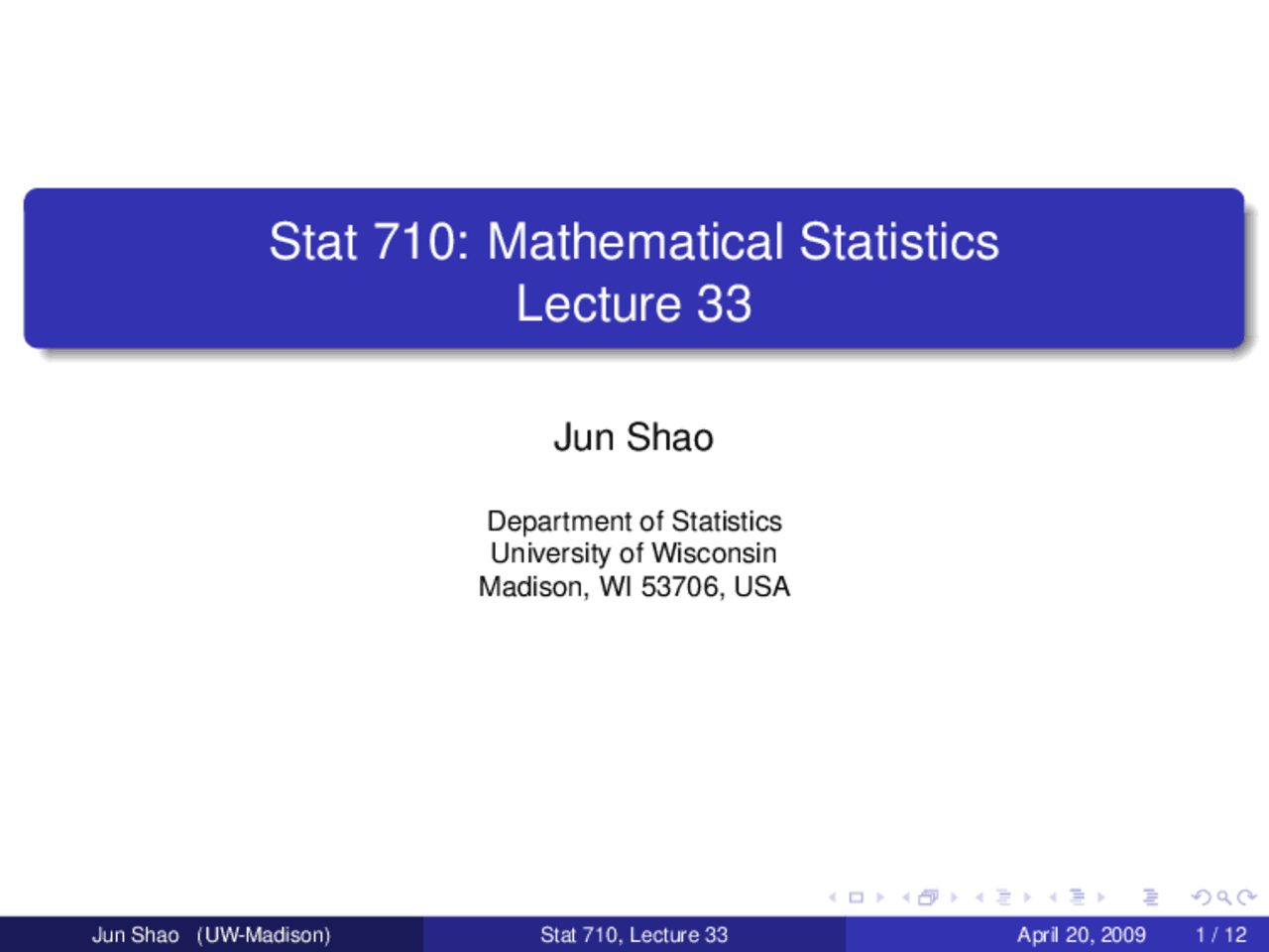 Inverting Acceptance Regions of Tests - Mathematical Statistics | STAT ...