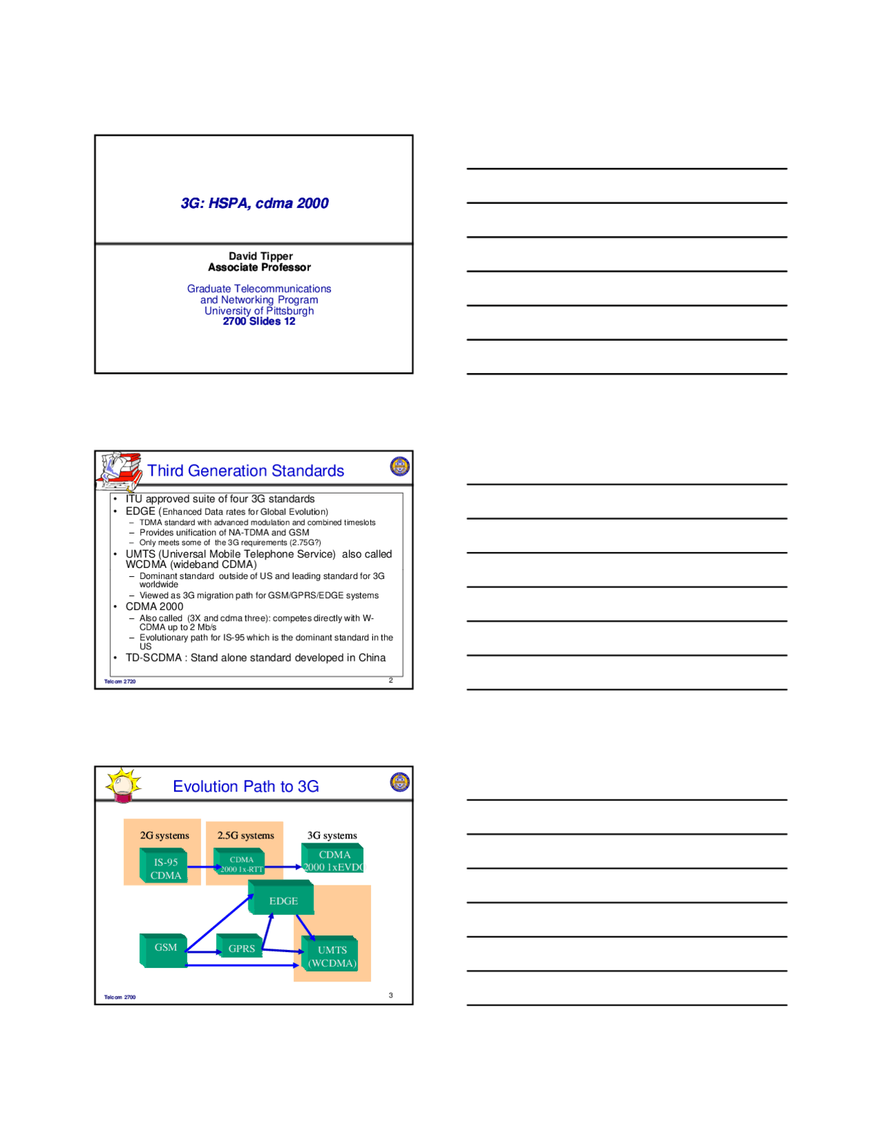 Third Generation Standards Lecture Slides Telcom 2720 Docsity