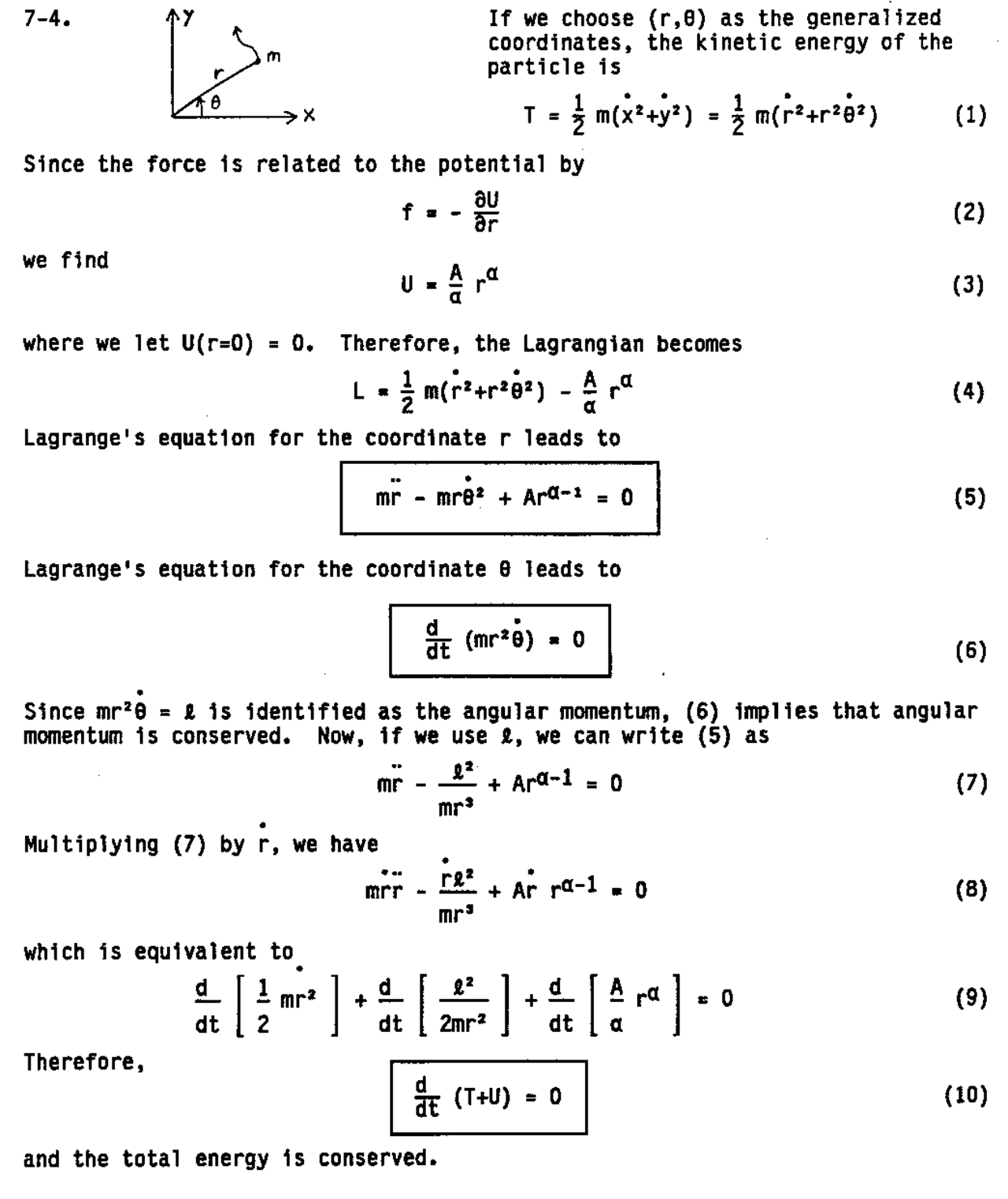 Mechanics - Homework 8 with Solution Key | PHYSICS 311 | Assignments Mechanics | Docsity