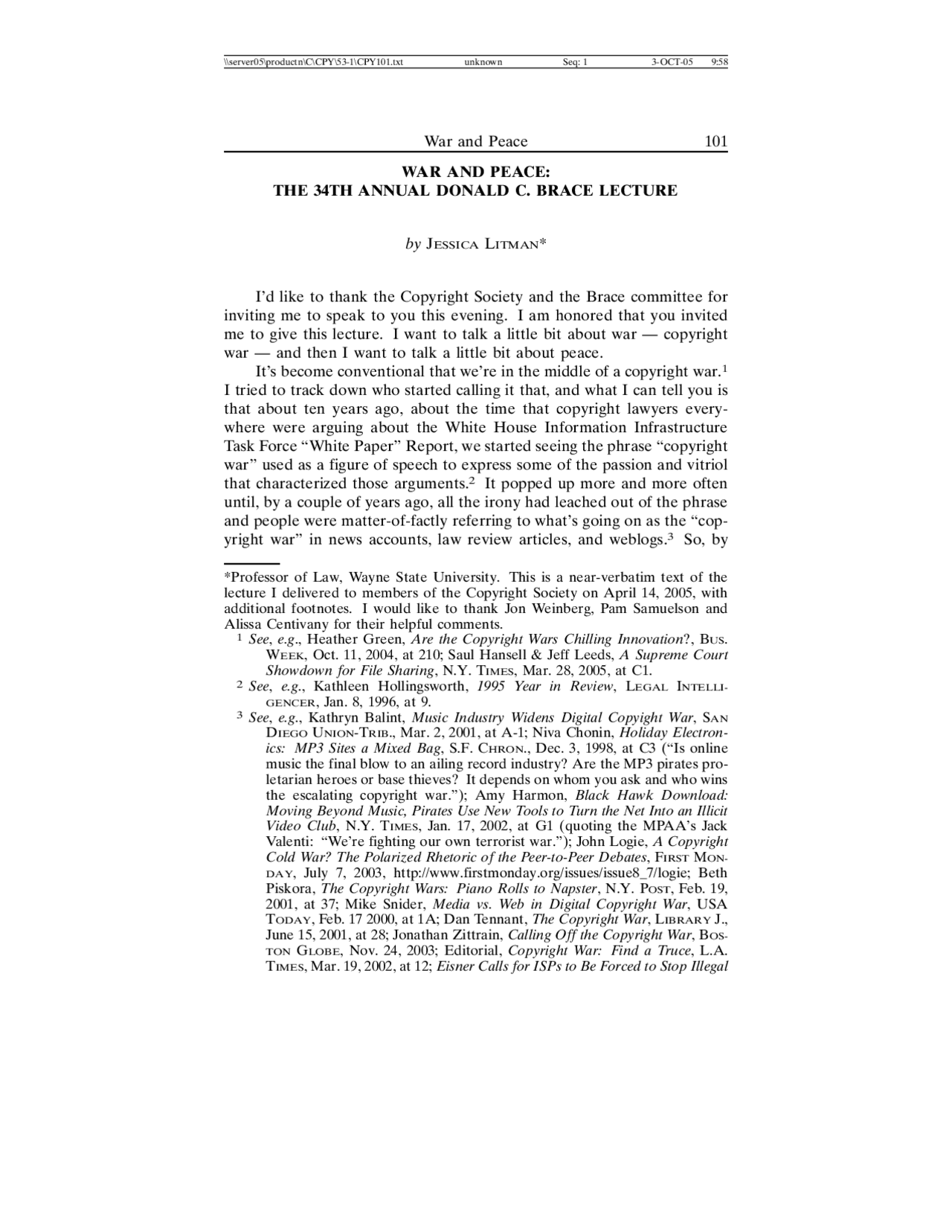 Journal, Copyright Society of the United States | AT 210 - Docsity