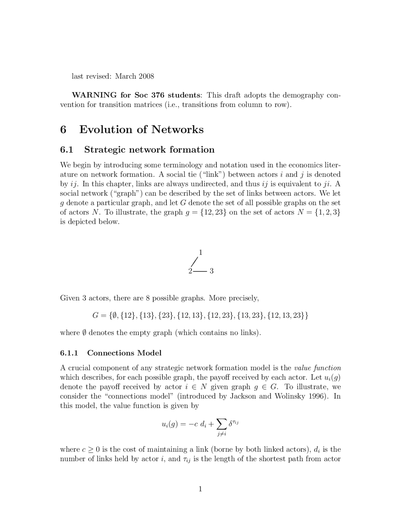 Evolution Of Networks Lecture Notes Soc 376 Docsity