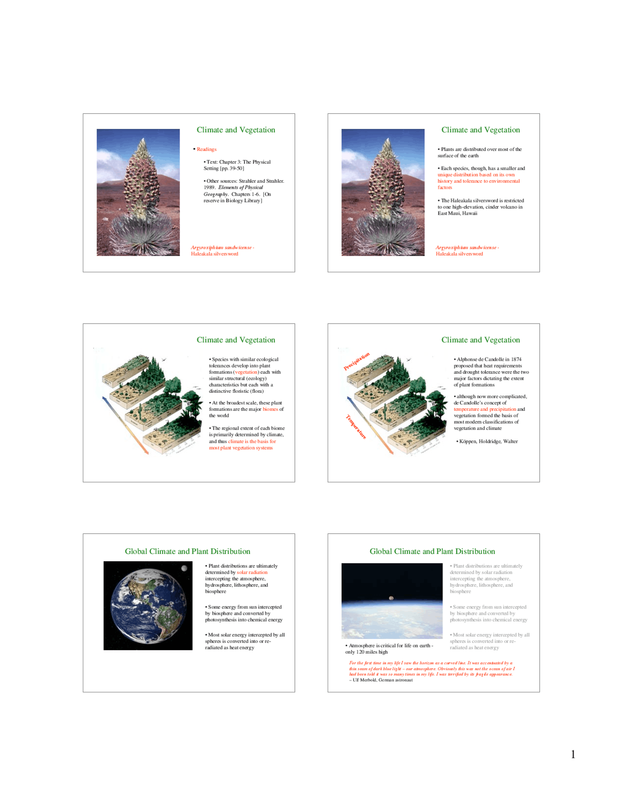 Climate And Vegetation Lecture Slides Botany 422 Docsity