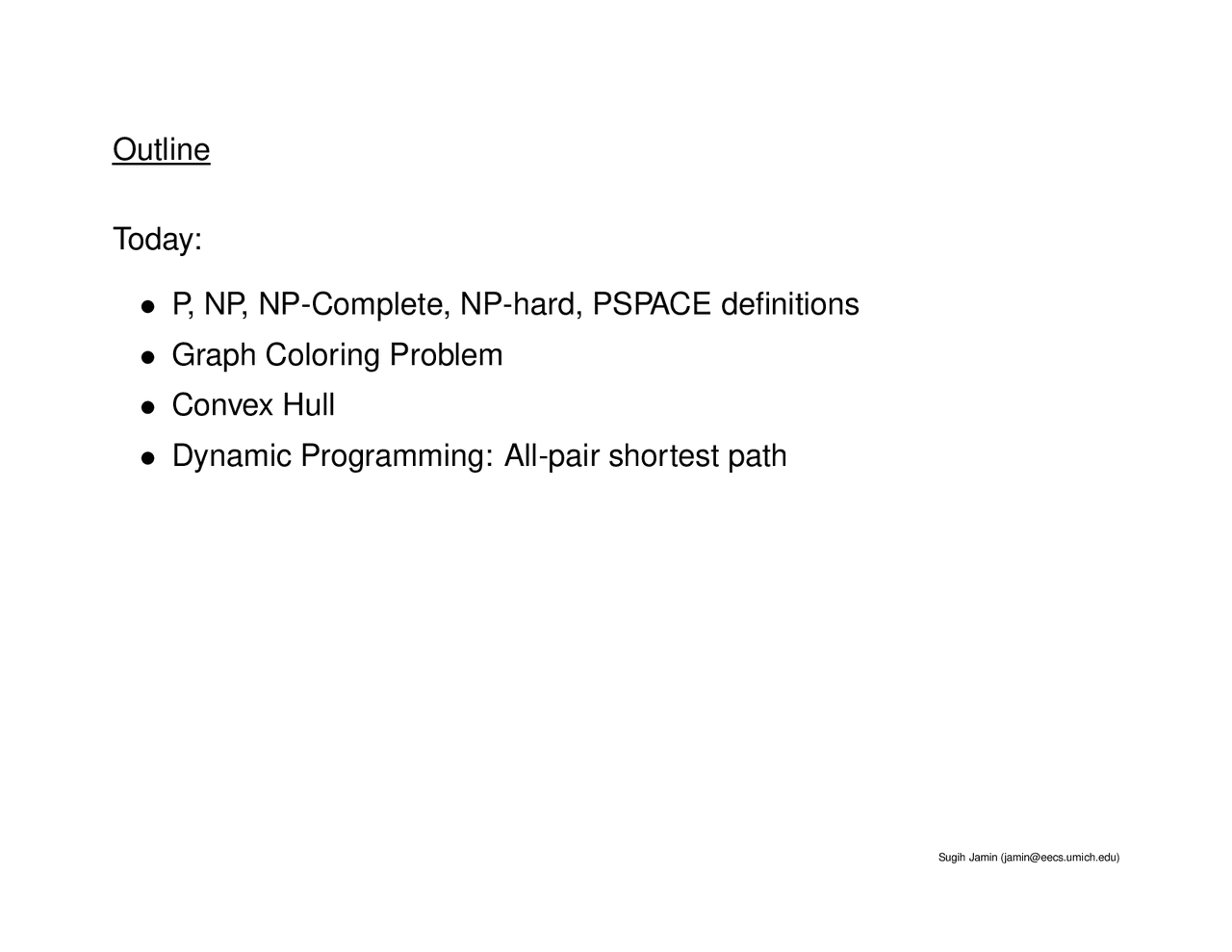 P Np And Np Complete Data Structures And Algorithms Outline Eecs