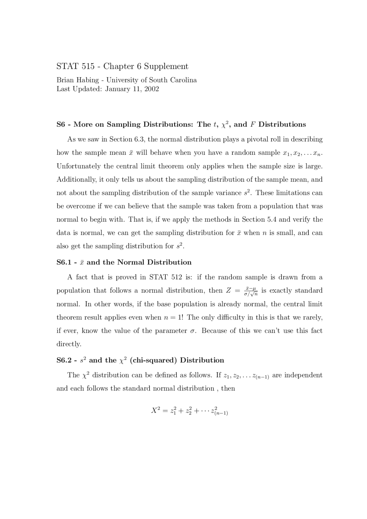 More On Sampling And Normal Distribution Stat 515 Docsity