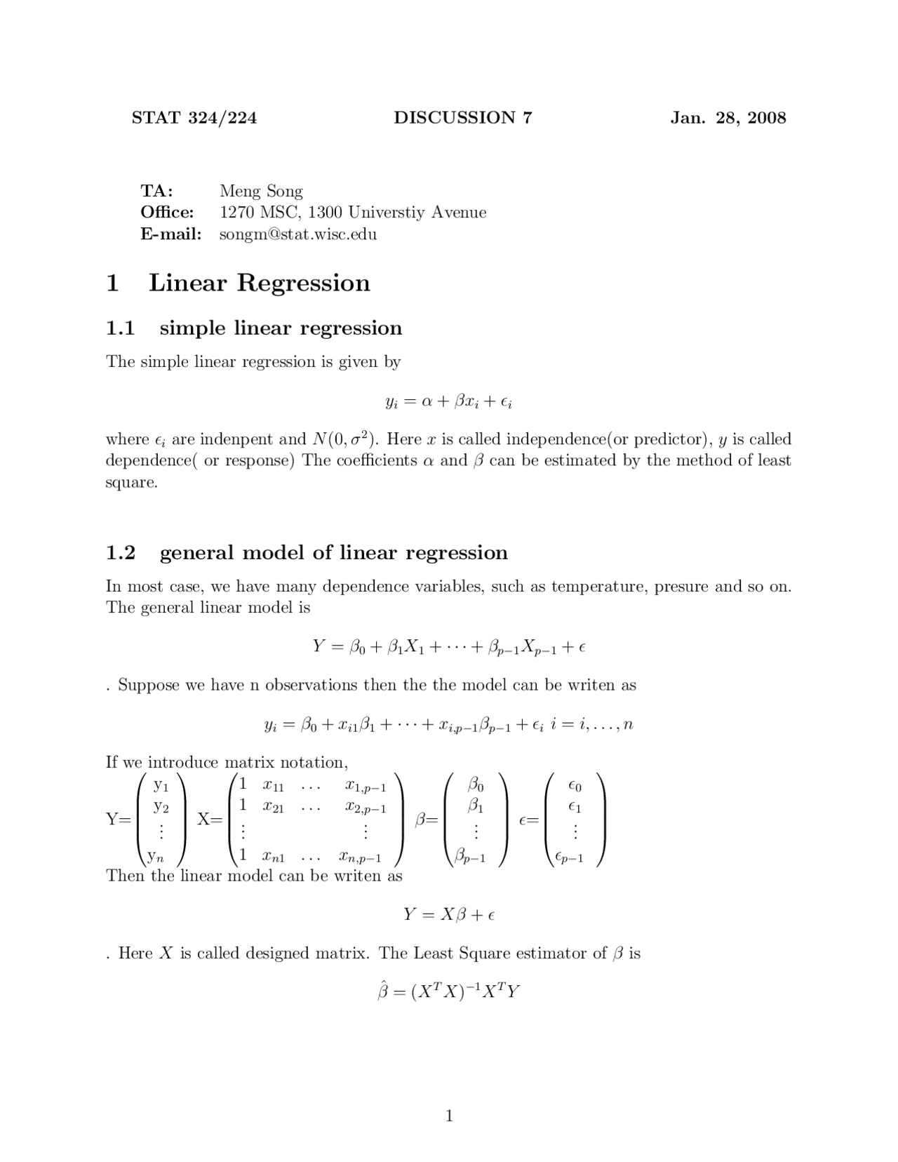 Linear Regression Discussion 7 Applied Statistics For Engineers