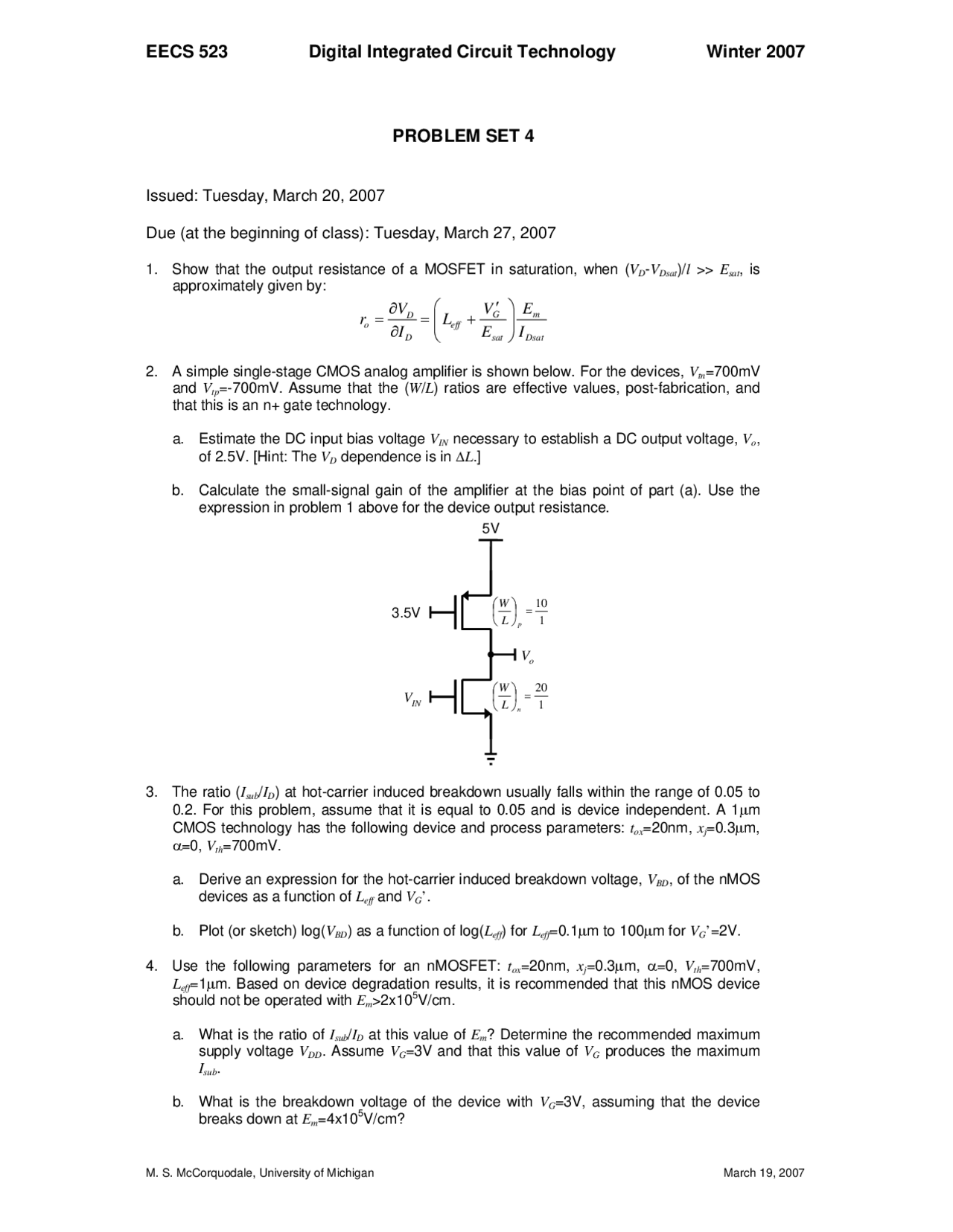 Problems Set 4 Questions Digital Sign Process And Analysis Eecs 523