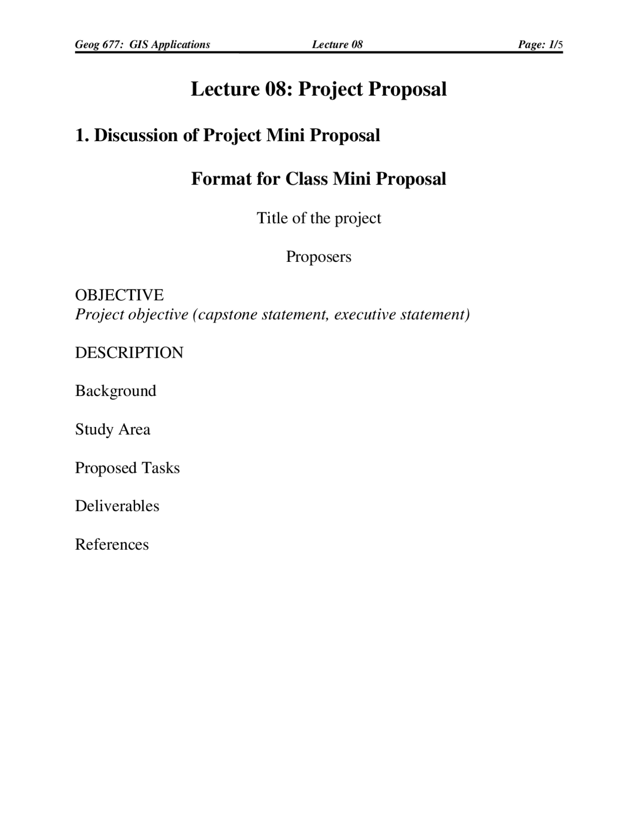 Project Proposal Gis Applications Geog 578 Docsity