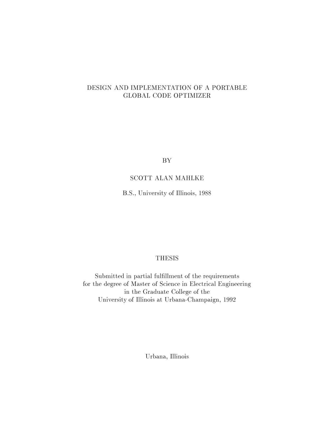 Design And Implementation Of A Portable Global Code Optimizer Eecs 583 Docsity