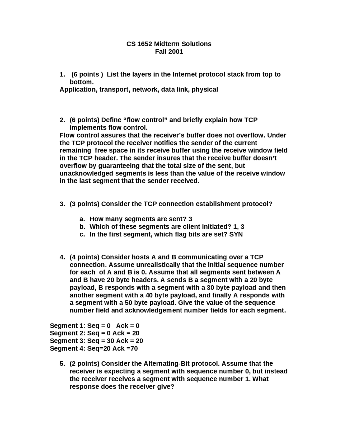 27 Questions On Data Communications And Computer Network Solution