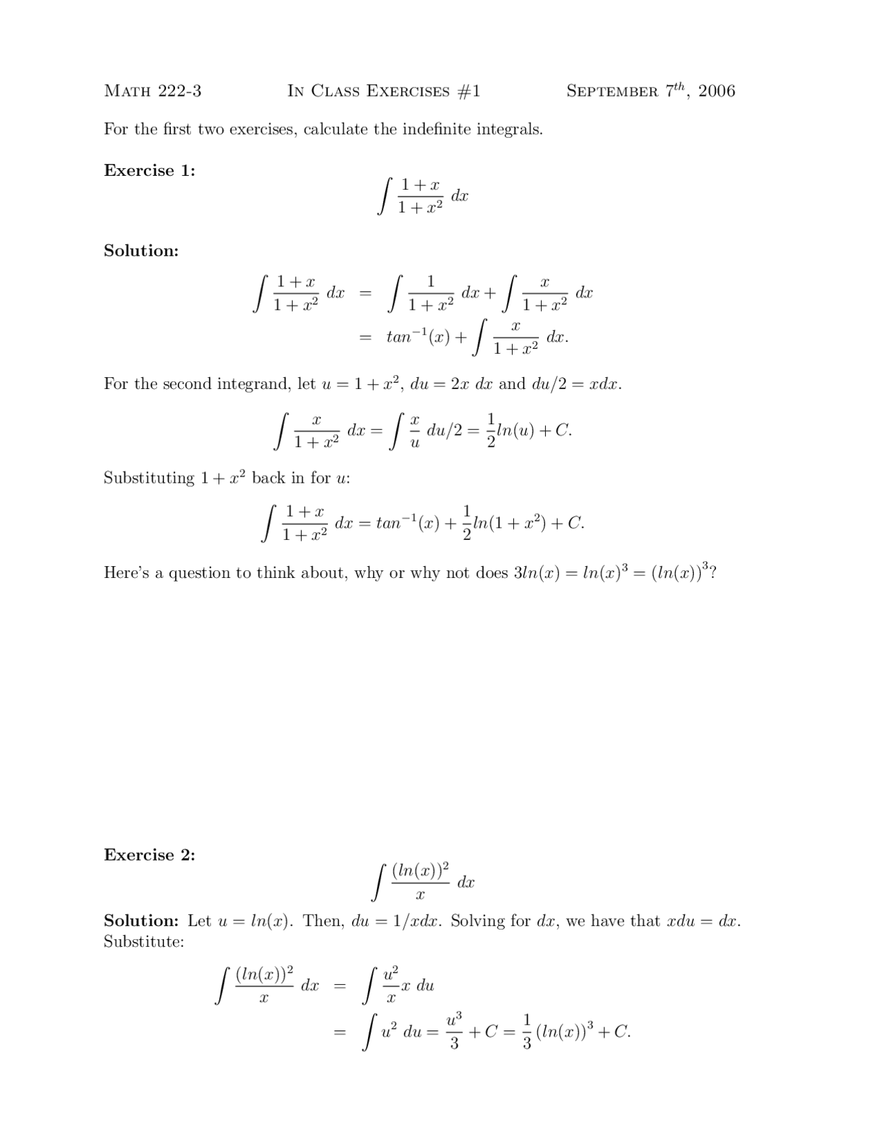 3 Exercise With Solutions Calculus And Analytical Geometry Math 222