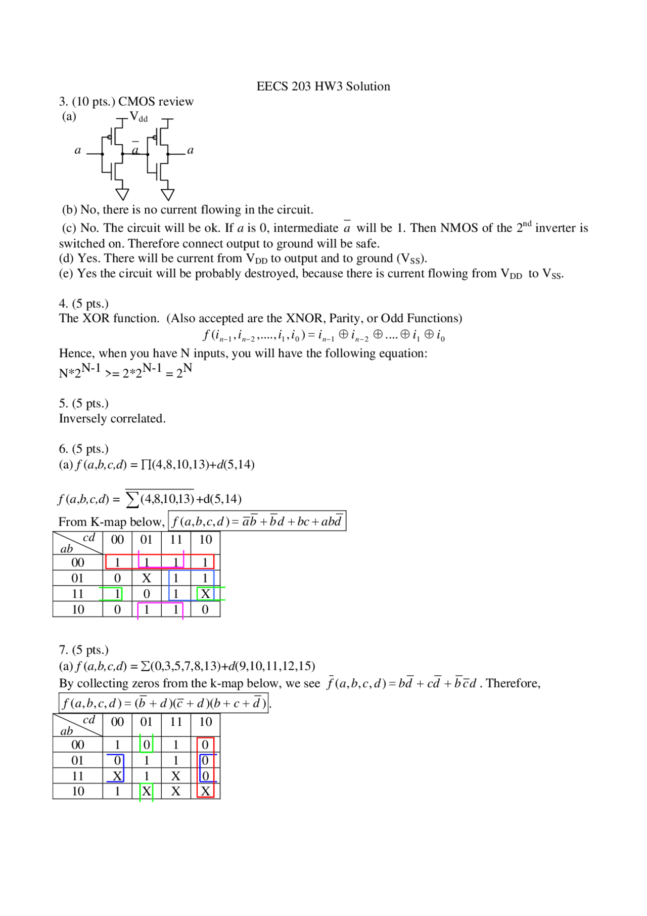 Homework 3 Solutions For Discrete Mathematics Eecs 203 Docsity