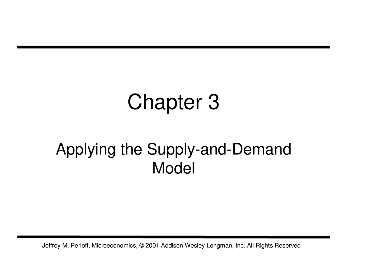 Applying The Supply And Demand Model Lecture Notes Econ 301 Docsity