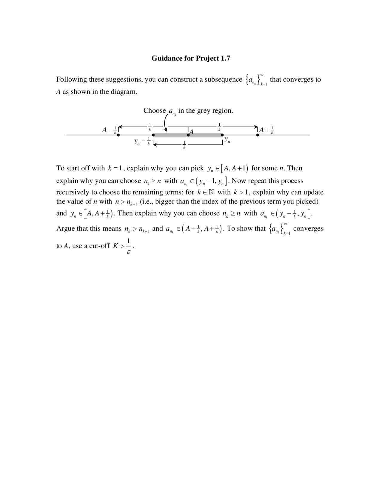 Guidance For Project Advanced Calculus I Mat 371 Docsity