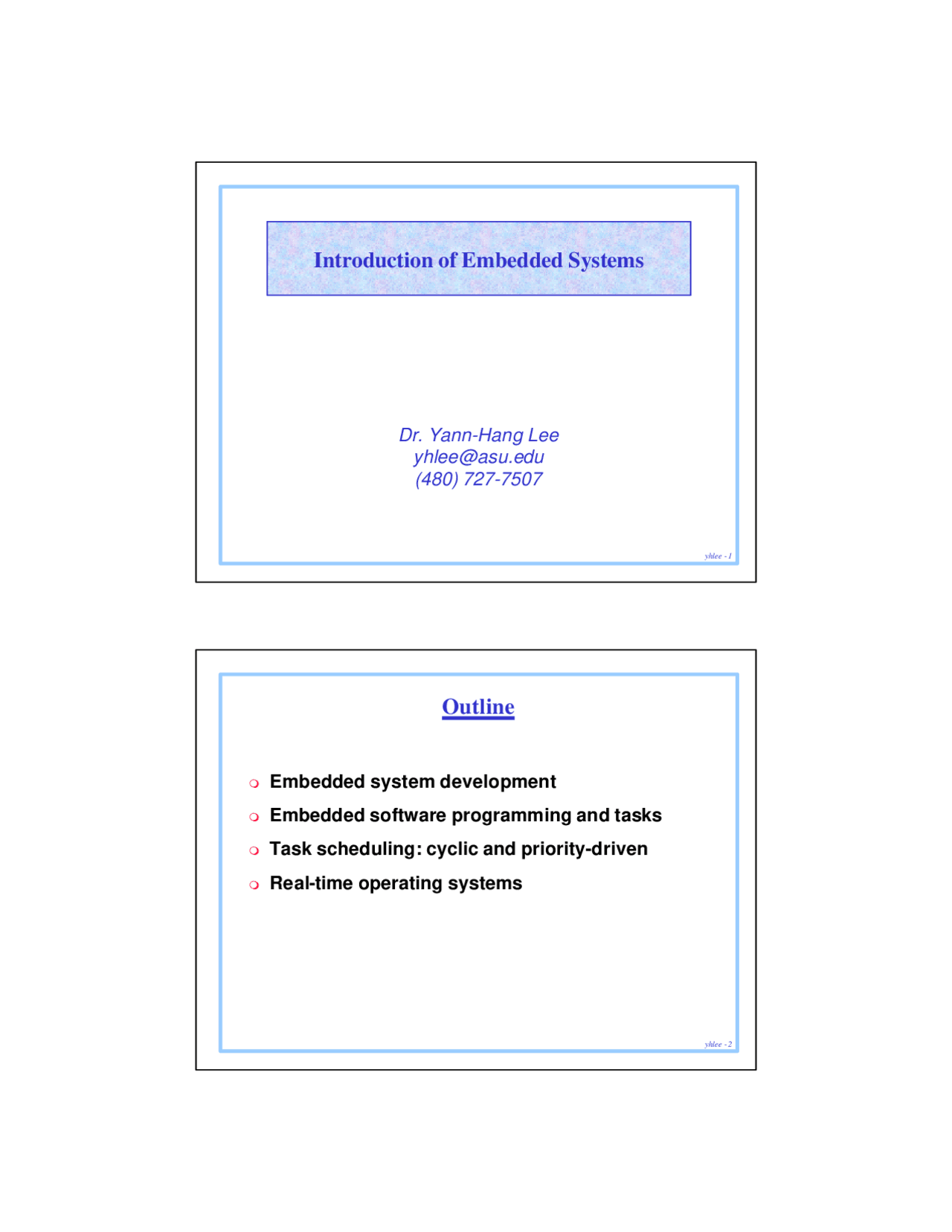 Introduction Of The Embedded System Outline Cse 565 Docsity
