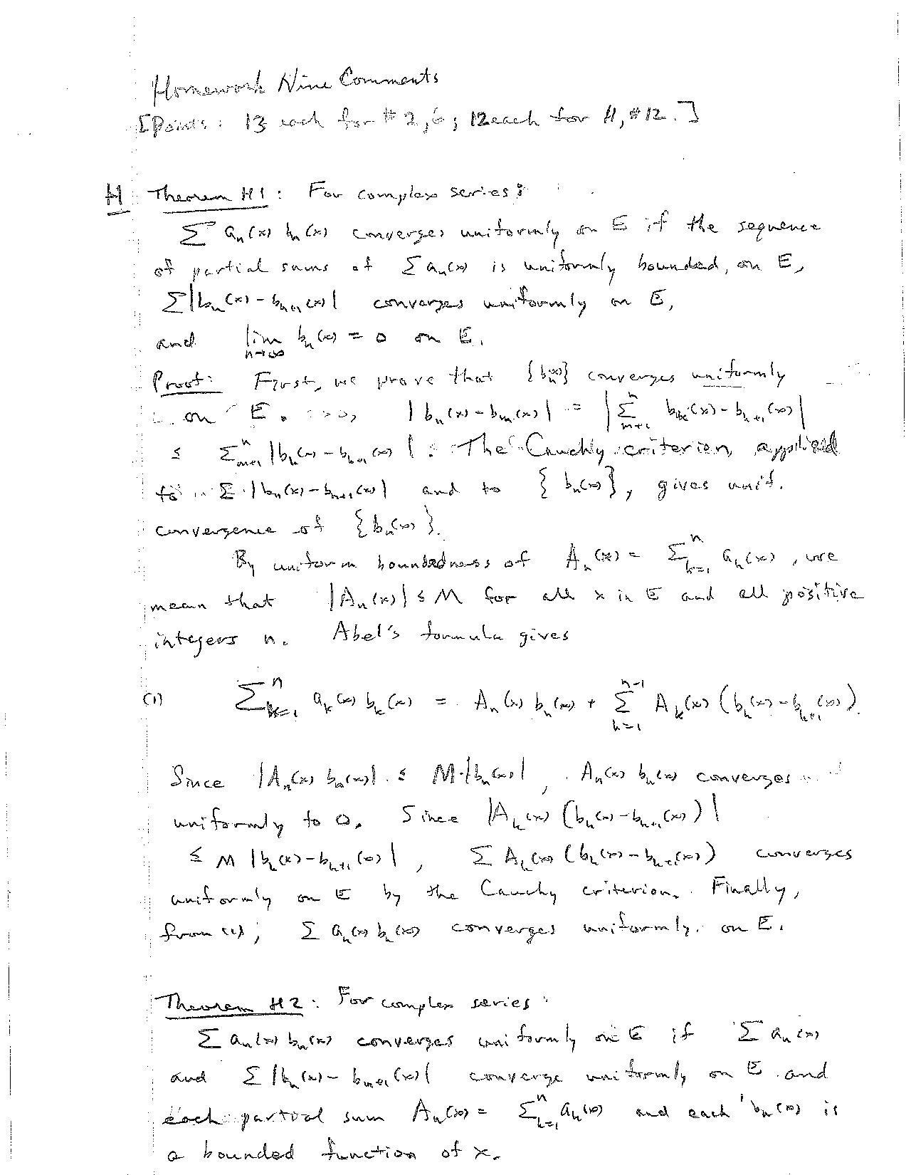 Homework 9 With Solutions For Introduction To Real Analysis Math 501