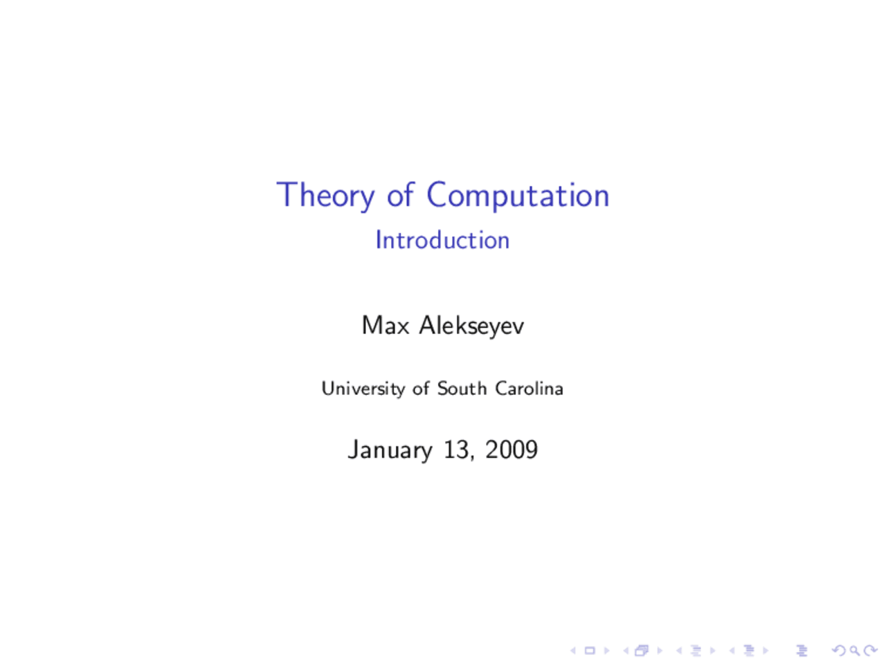 Lecture Slides On Goals Evaluation Theory Of Computation Csce 551 Docsity