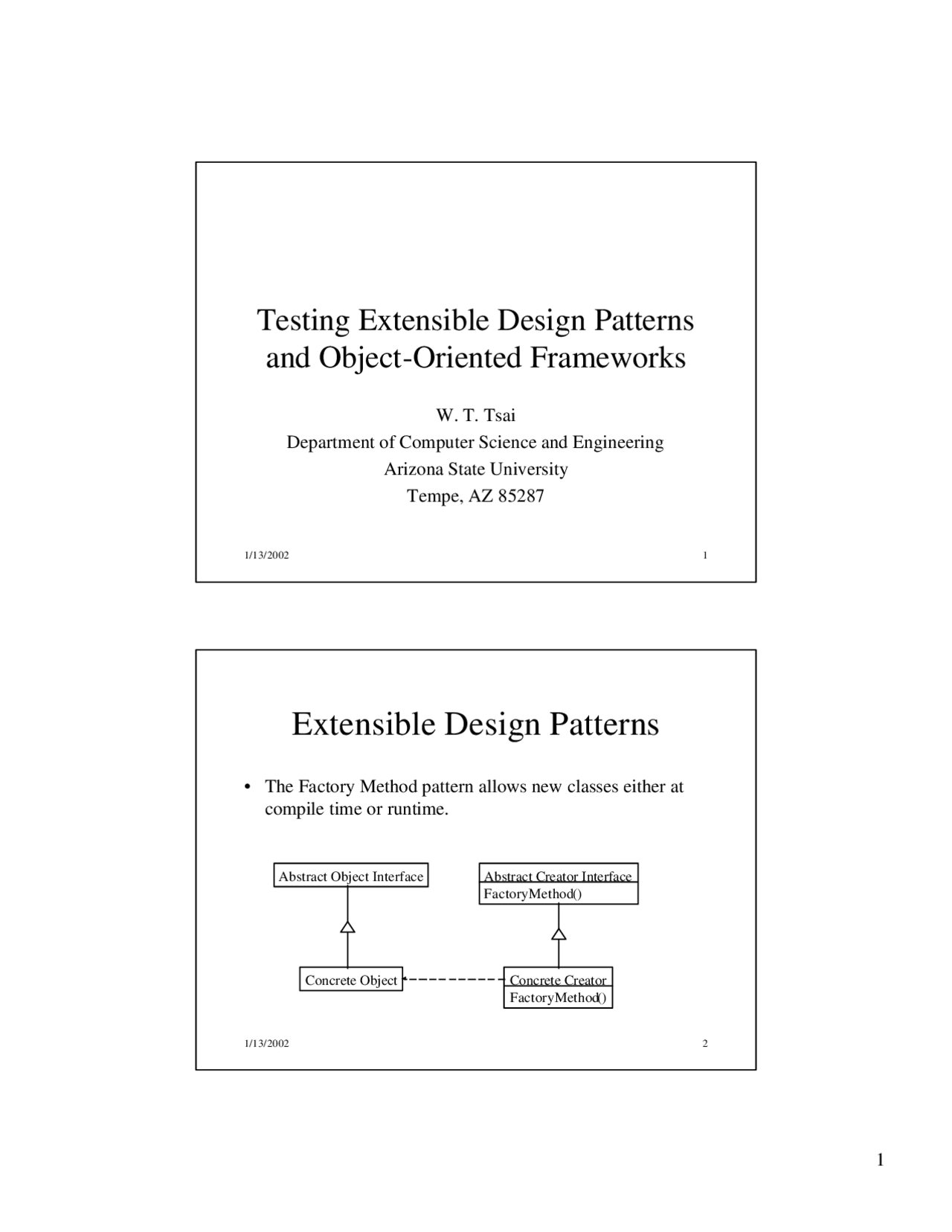 Testing Extensible Design Patterns And Object Oriented Frameworks Cse