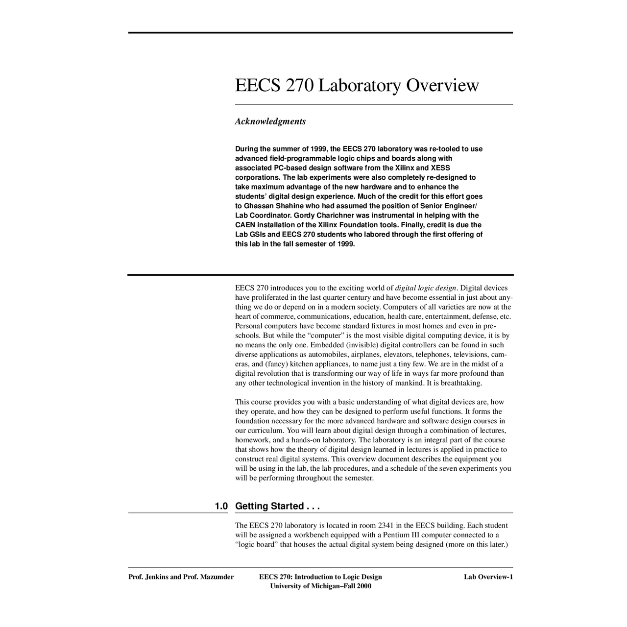 Laboratory Overview For Introduction Topic Atrophy Eecs 270 Docsity