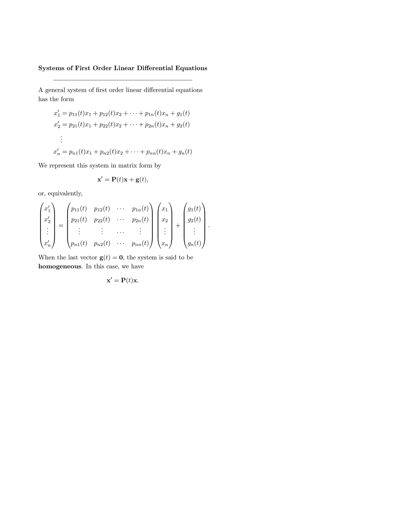 Systems Of First Order Linear Differential Equations MATH 267 Docsity systems-of-first-order-linear-differential-equations-math-267-docsity