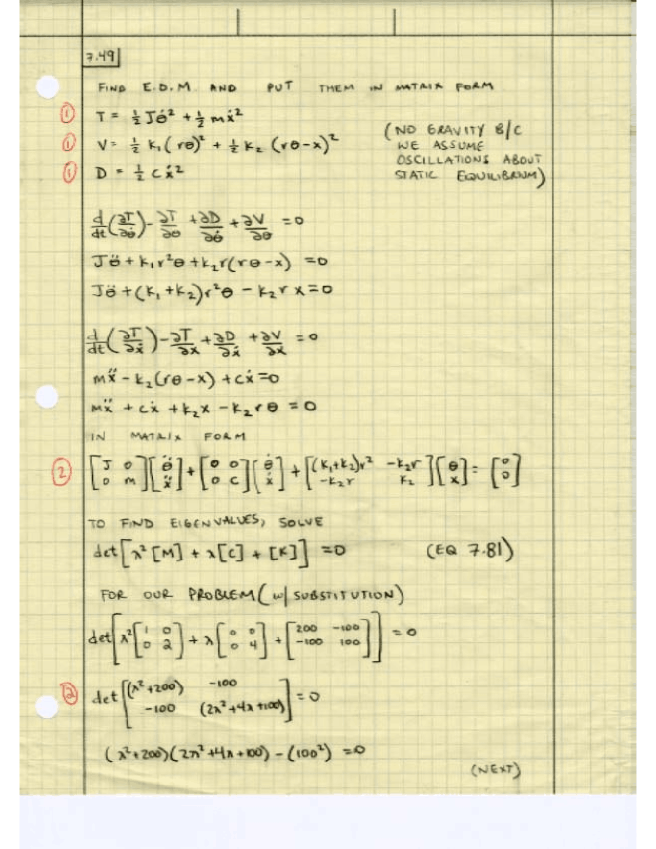 Vibration Analysis Assignment 6 Mae 415 Docsity