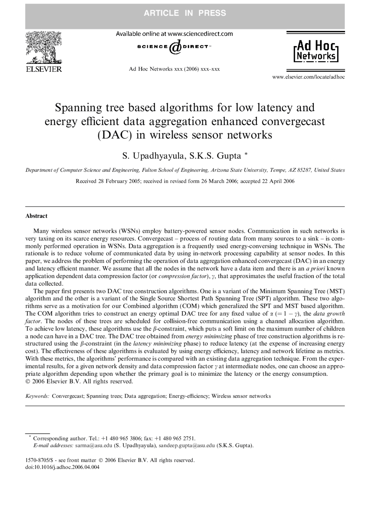 Spanning Tree Based Algorithms Low Latencyenergy Efficient Data