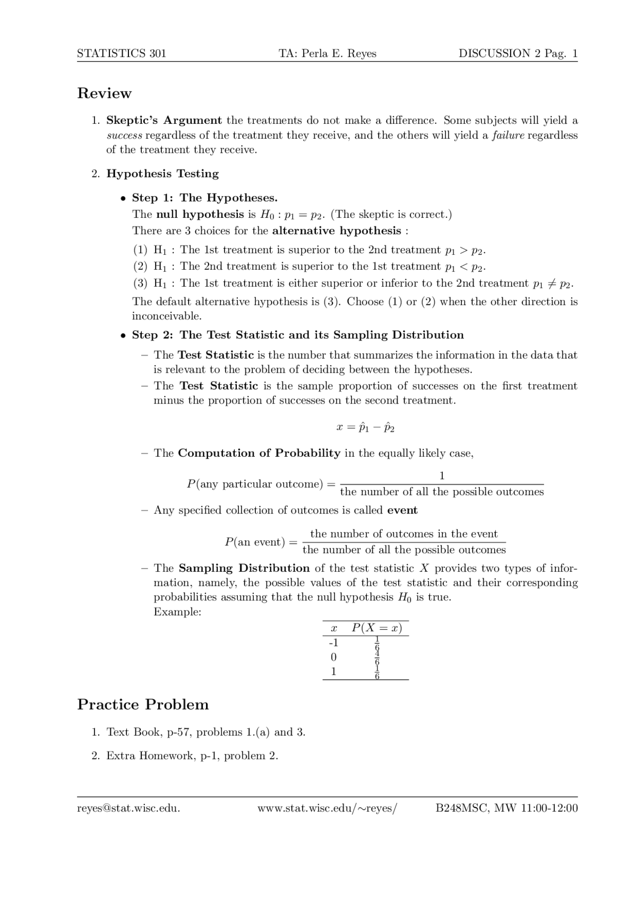 Practice Problems Introduction To Statistical Methods Stat 301