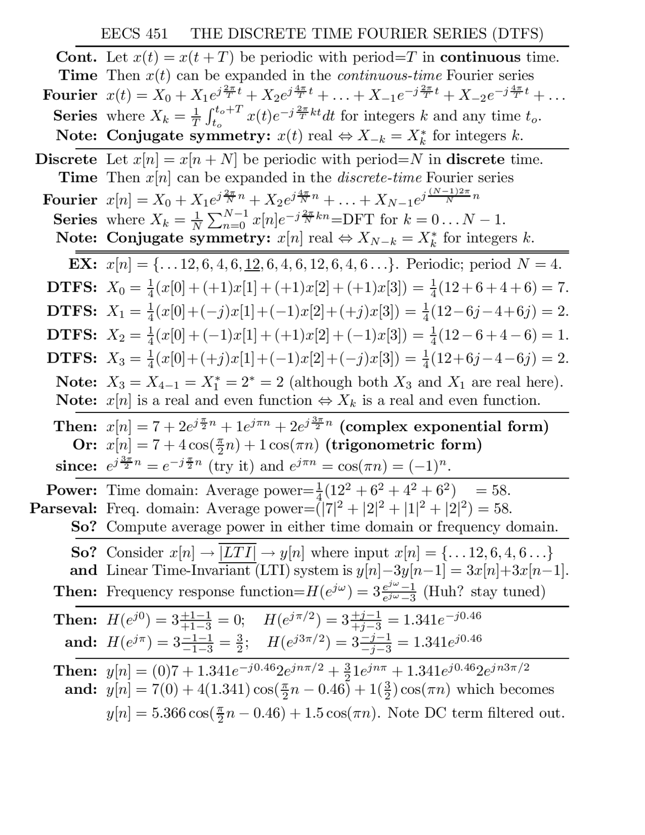 The Discrete Time Fourier Series Digital Signal Processing And
