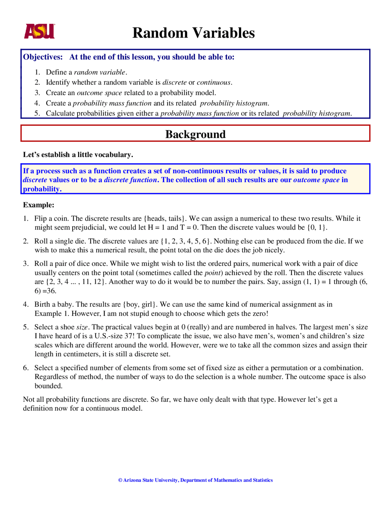 Understanding Discrete Random Variables and Probability Mass Functions ...