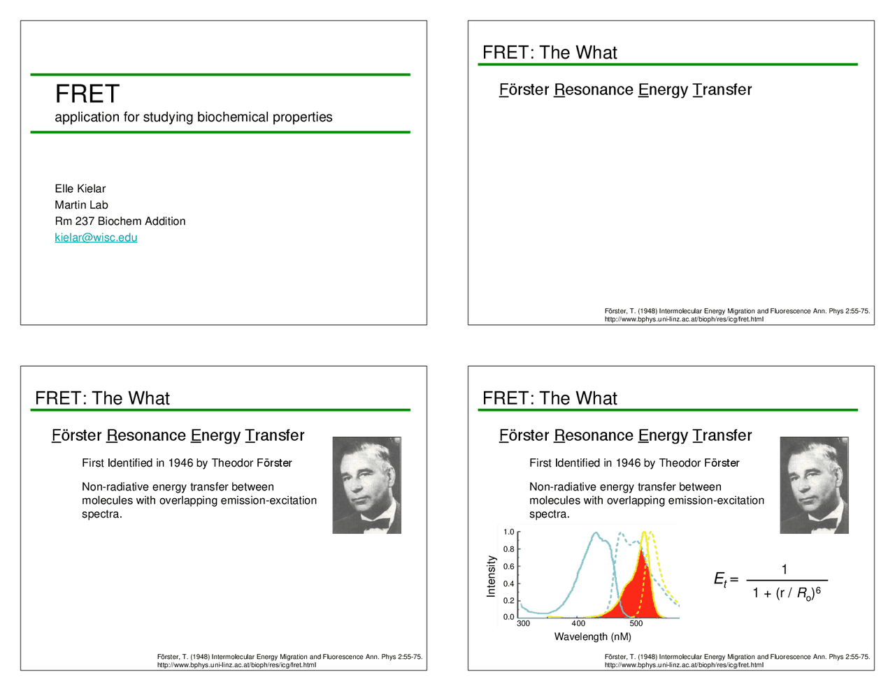 Lecture Slides on Fret, Biochemical Properties | BIOCHEM 660 | Lab ...