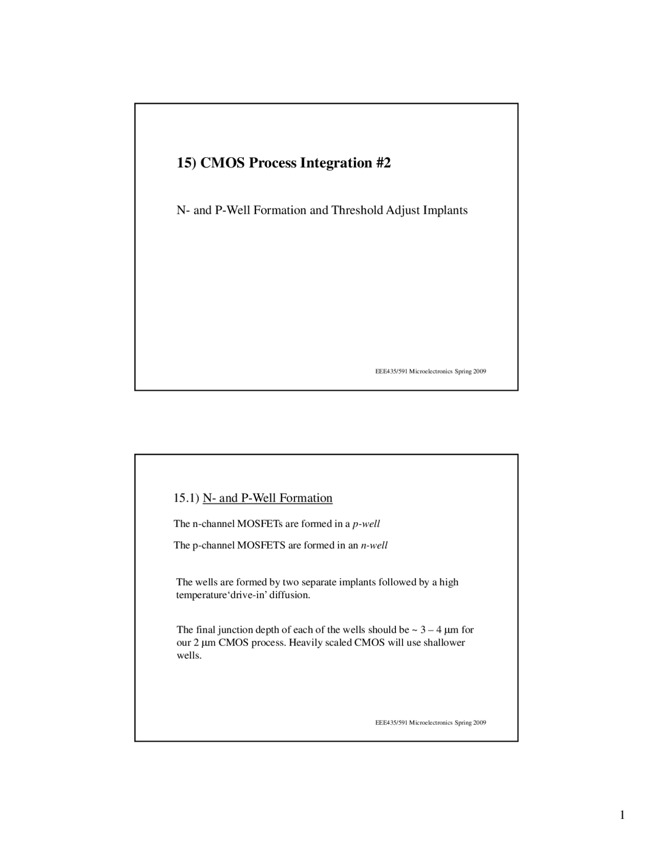 Complementary Metal Oxide Semiconductor Lecture Slides Eee 435