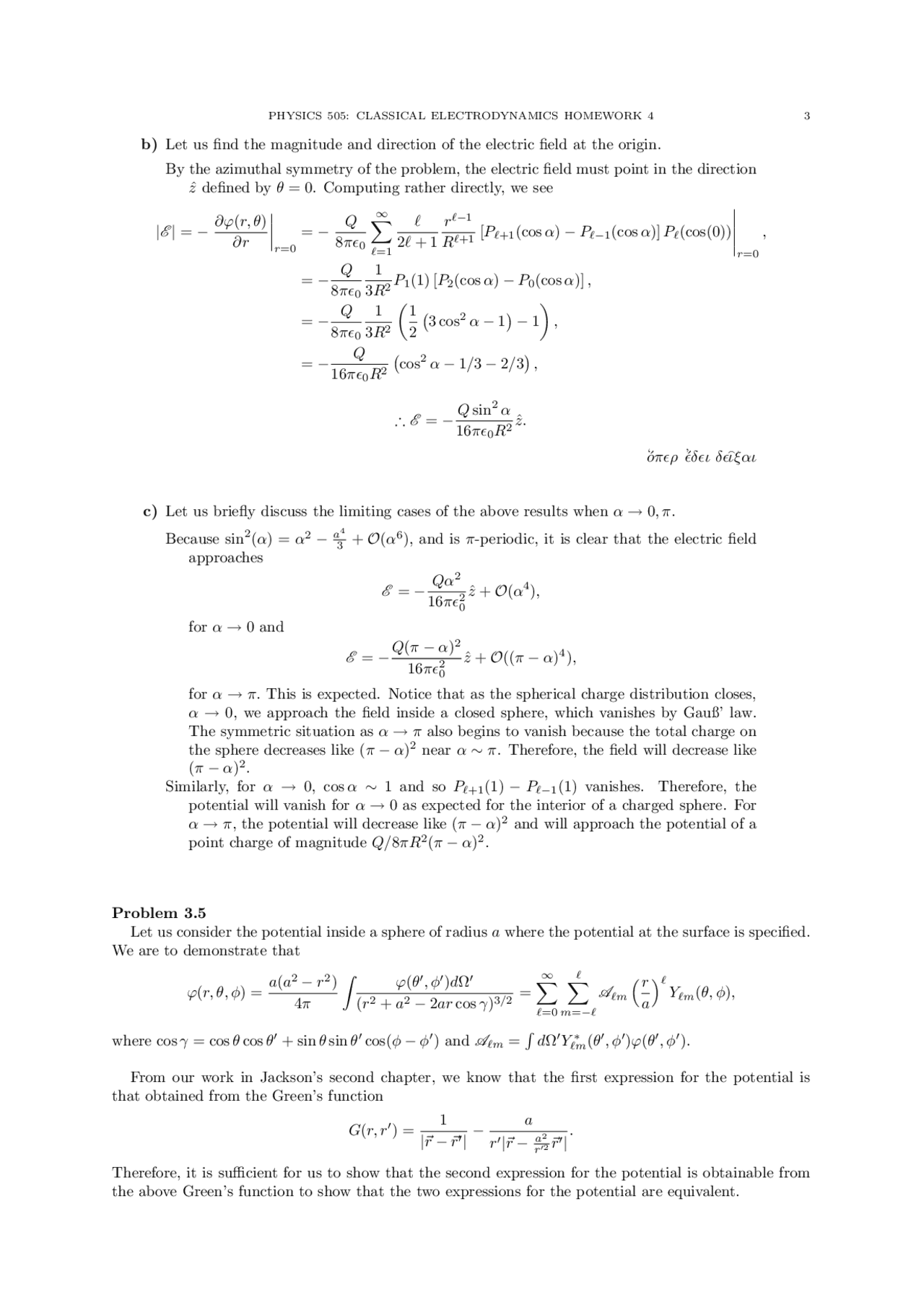 Homework 4 With Solutions Classical Electrodynamics Physics 505