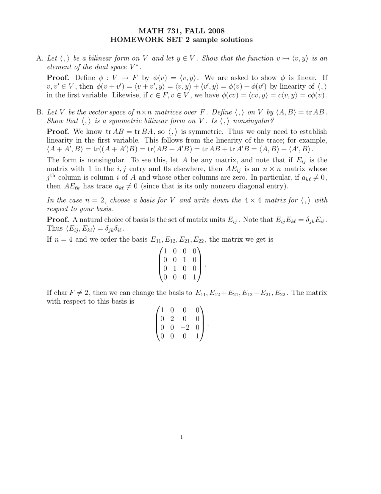 Assignment Set 2 With Solutions Abstract Algebra Math 731 Docsity