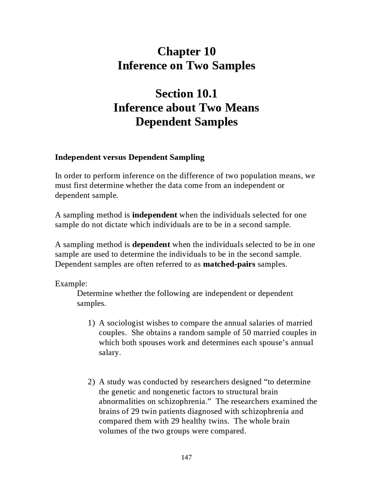 Inference on Two Samples - Notes | STAT 104 | Study notes Statistics ...