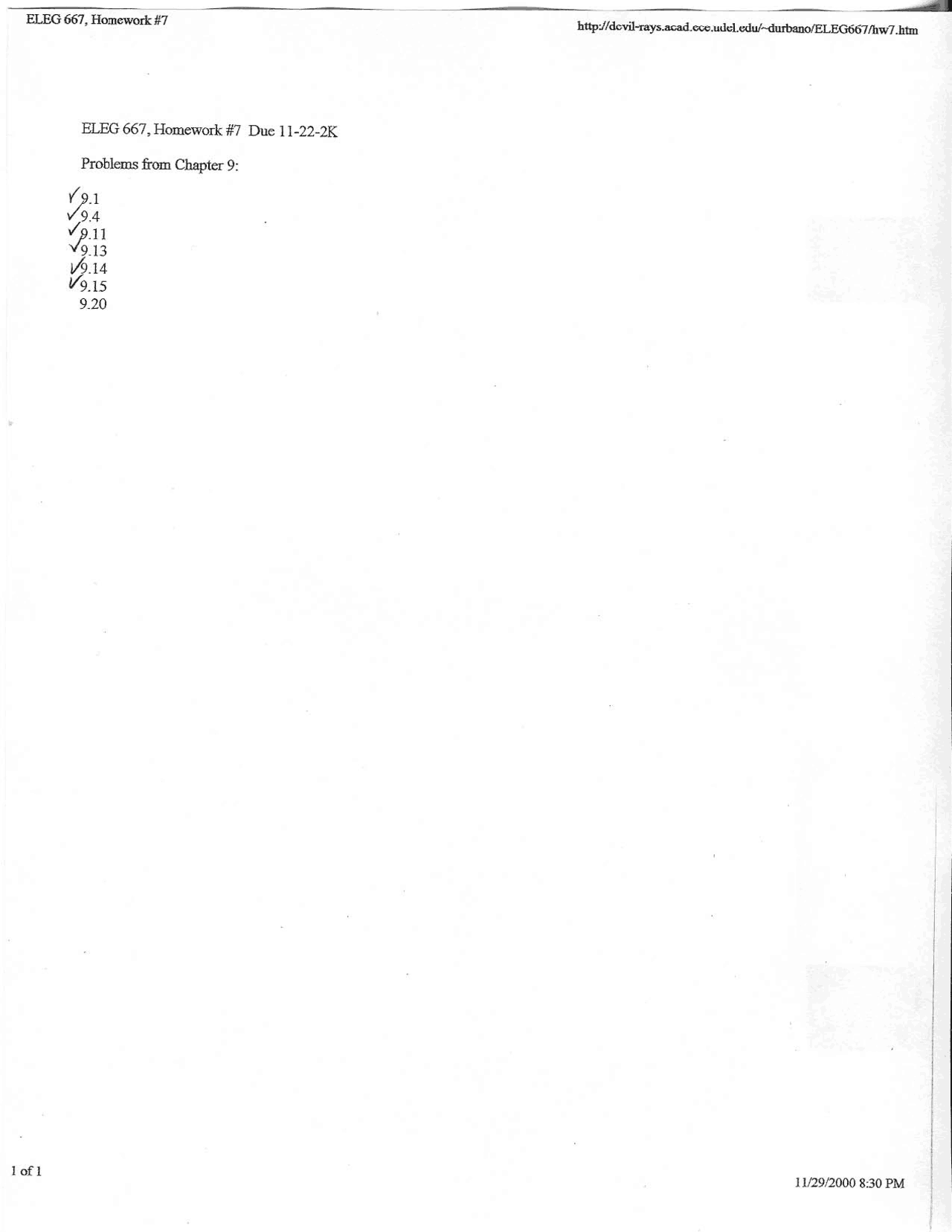 Homework 7 Solutions Advanced Engineering Electromagnetics Eleg 648