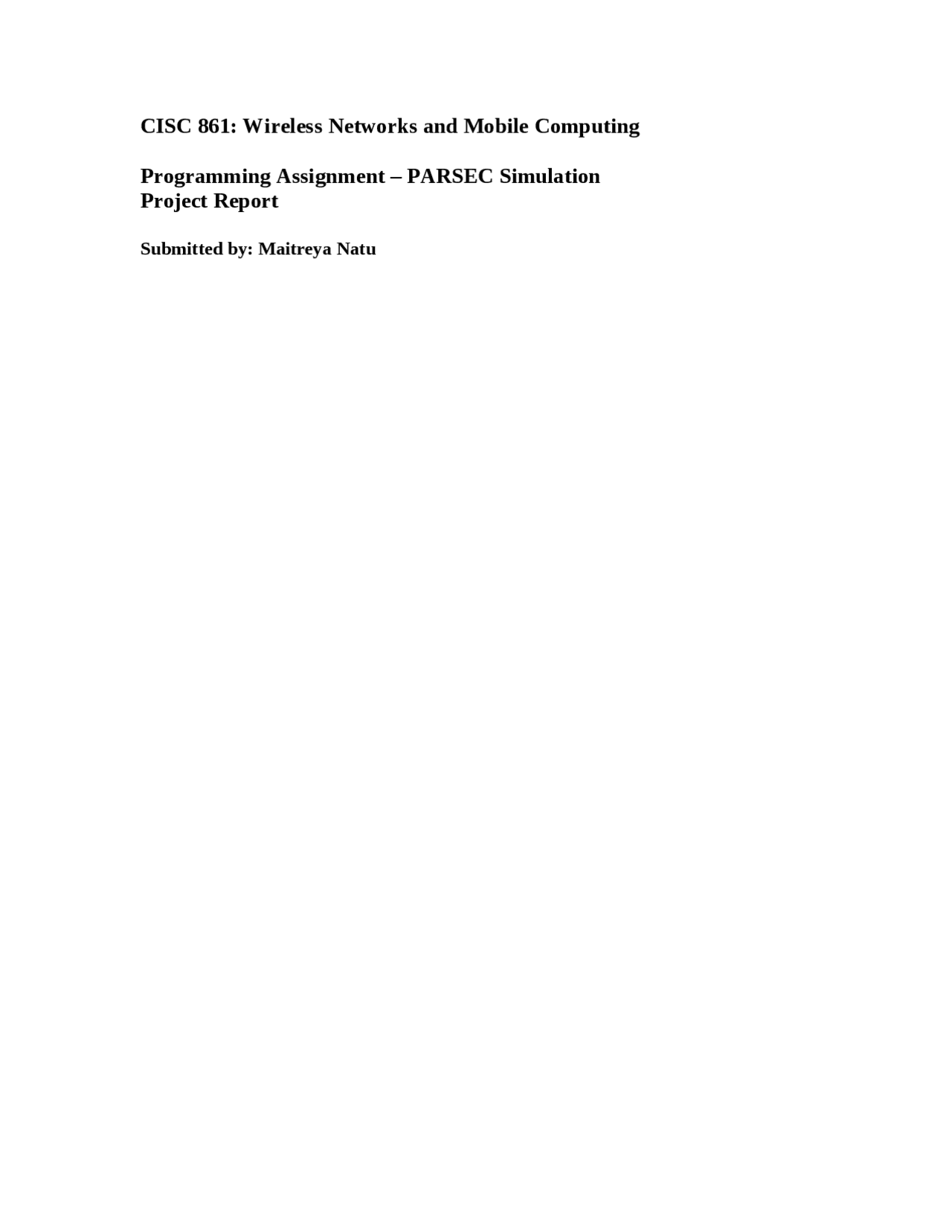 Programming Assignment Parsec Simulation Cisc 861 Docsity