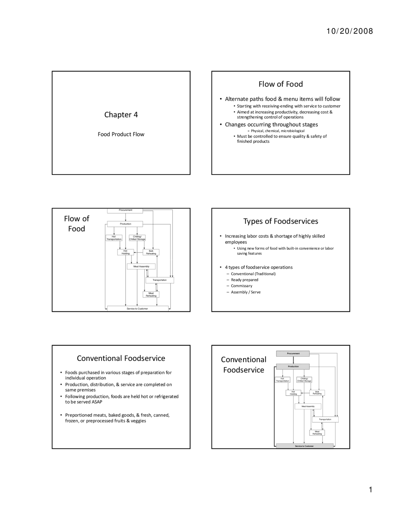 Food Product Flow Lecture Slides Hri 380 Docsity