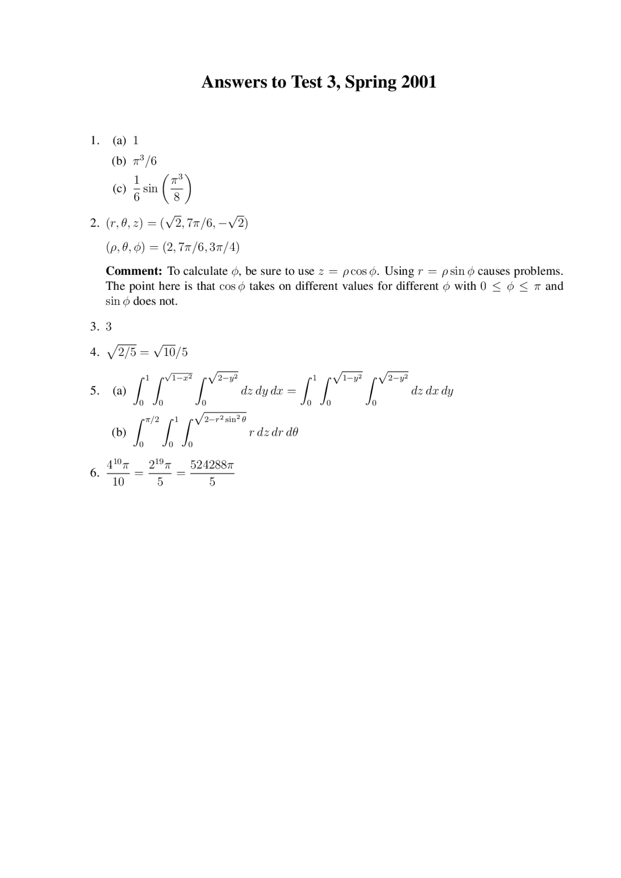 3 Solved Questions on the Vector Calculus - Examination 3 | MATH 241 - Docsity