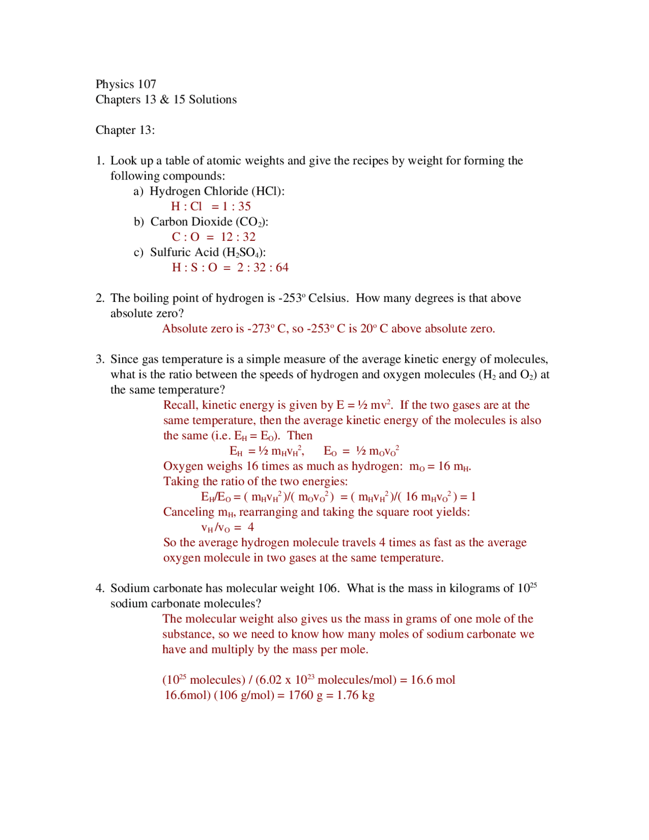 The Ideas Of Modern Physics Assignment 15 Solved Physics 107 Docsity