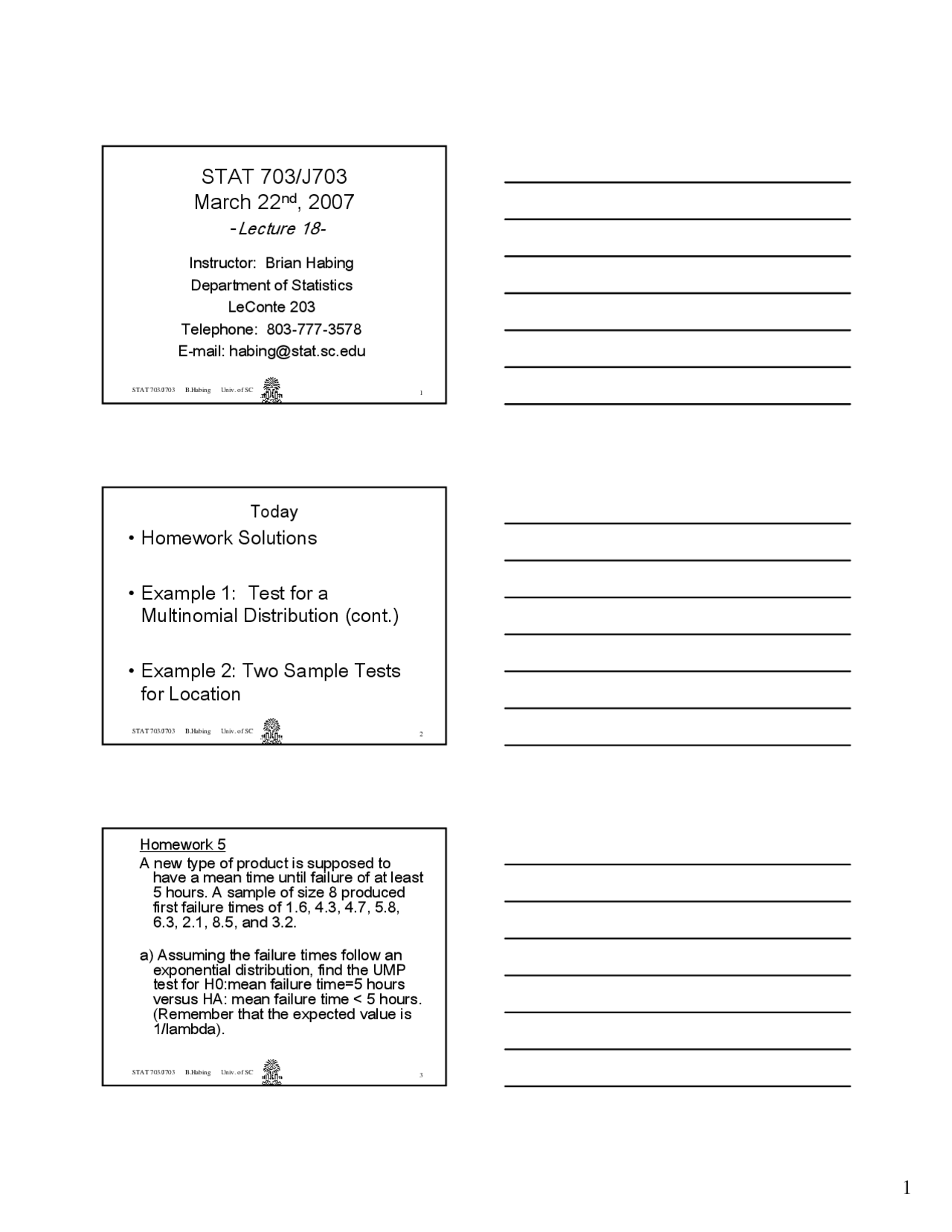 Intro Stat Theory Ii Lecture 18 Stat 703 Docsity