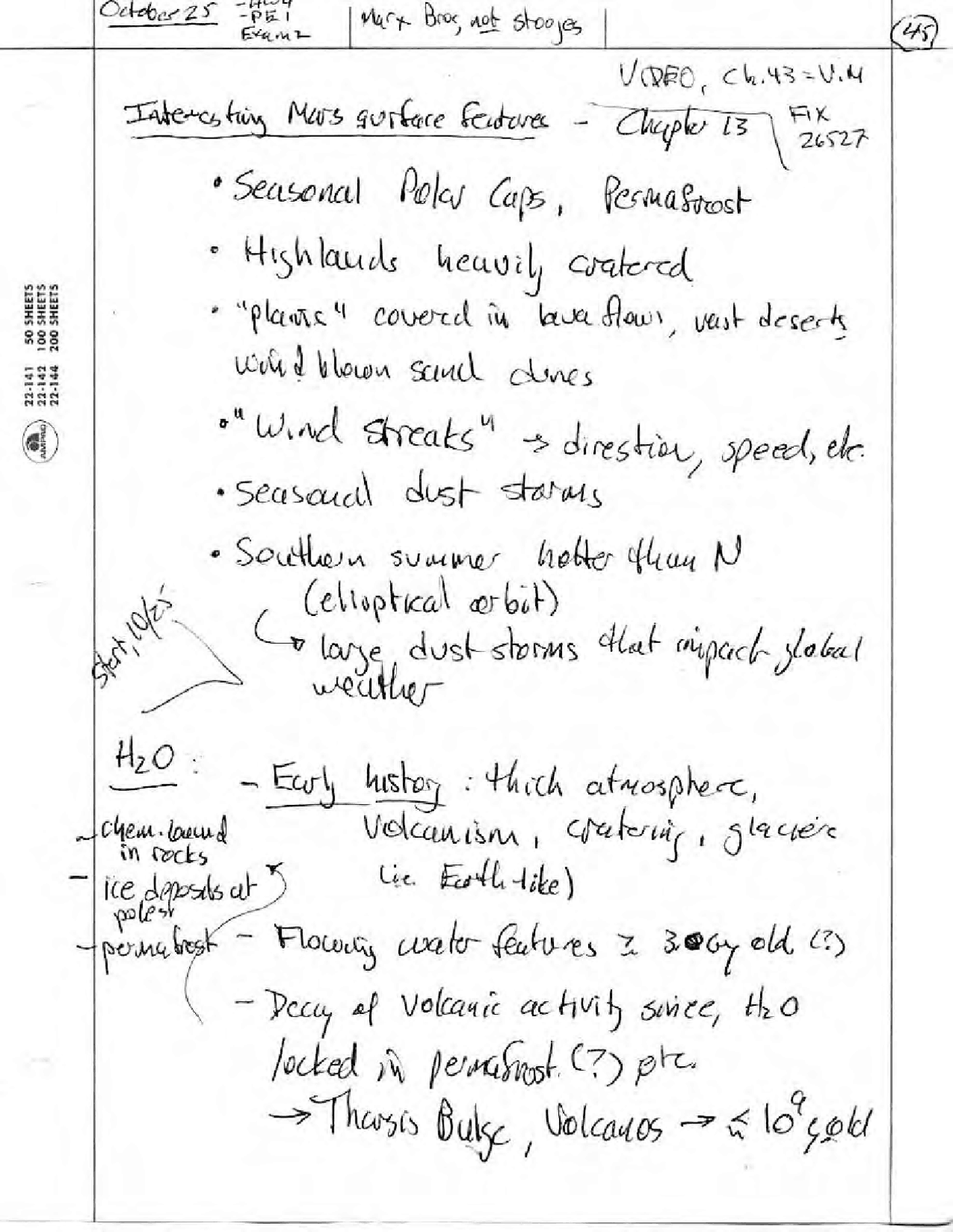 Mass Surface Features Handwritten Notes Astro 342 Docsity