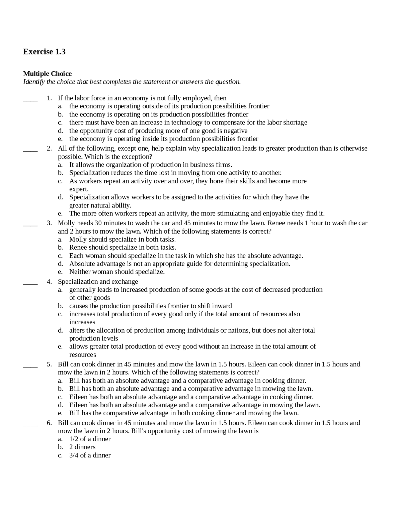8 Mcqs On Principles Of Microeconomics With Answers Econ 101 Docsity