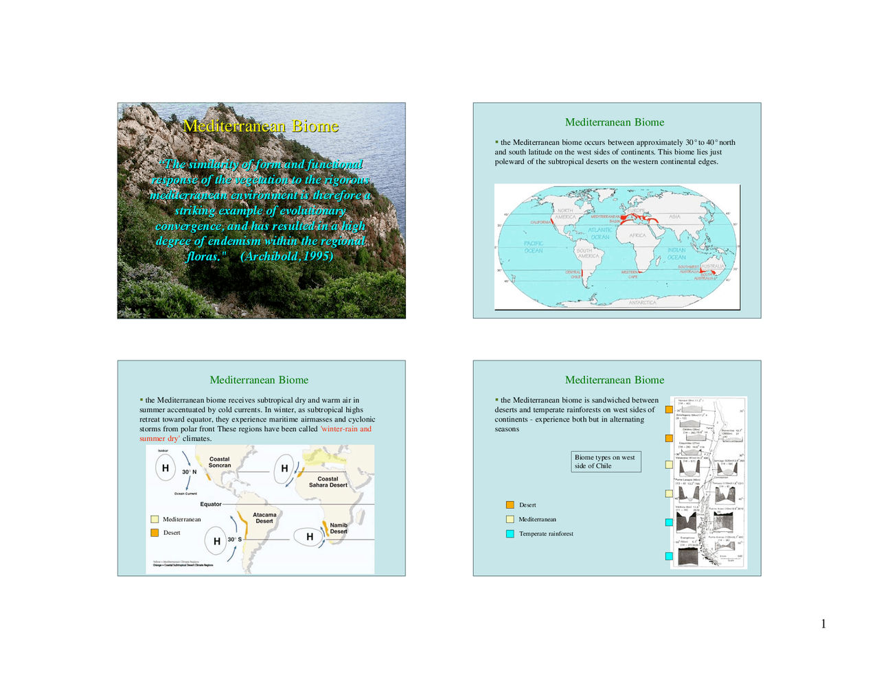 Mediterranean Biome - Plant Geography - Lecture Slides | BOTANY 422 ...